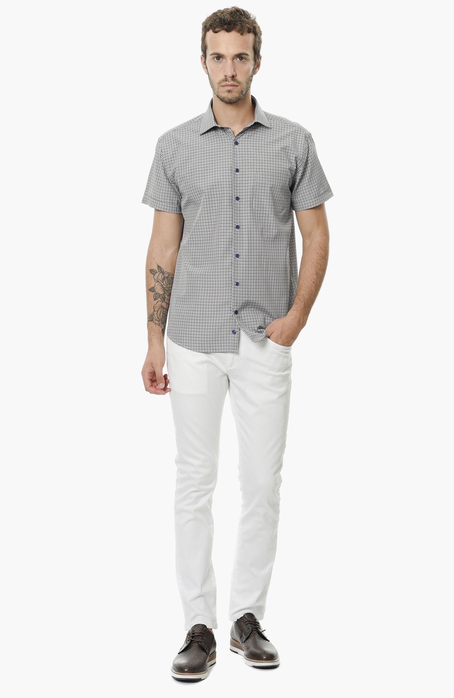 Ekose Regular Fit Lacivert Gömlek