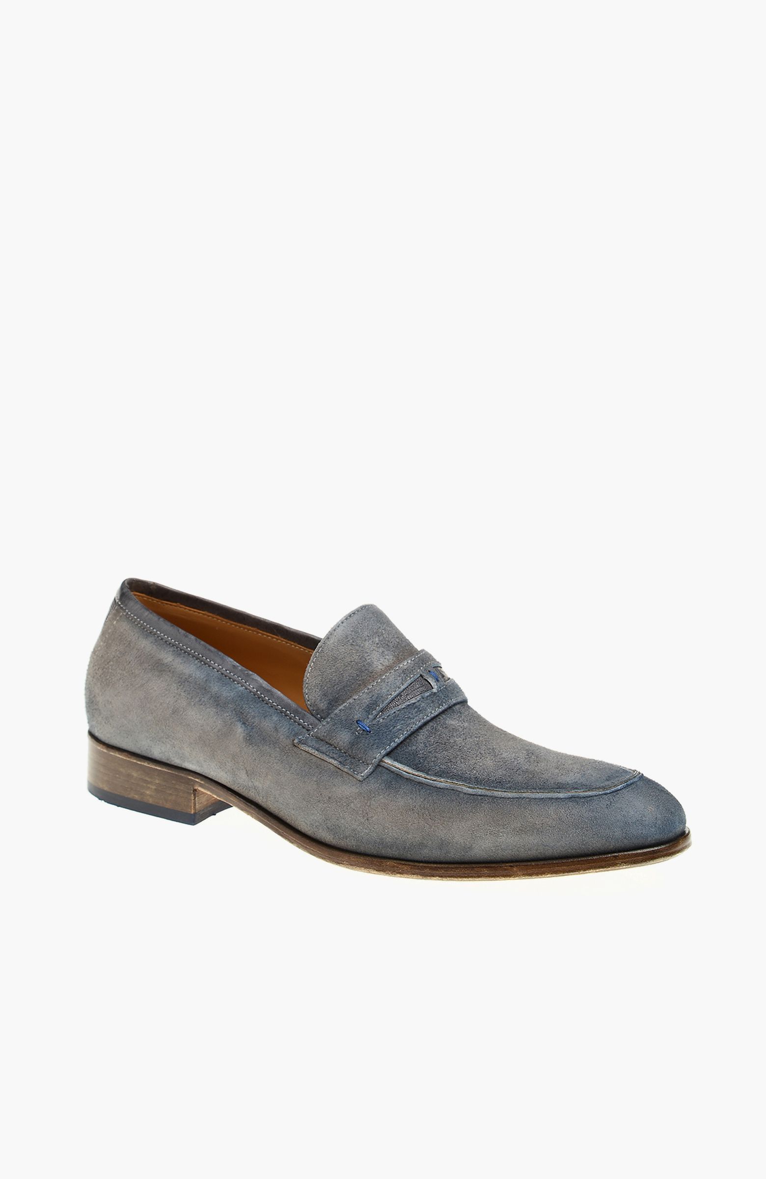 Mavi Süet Erkek Loafer