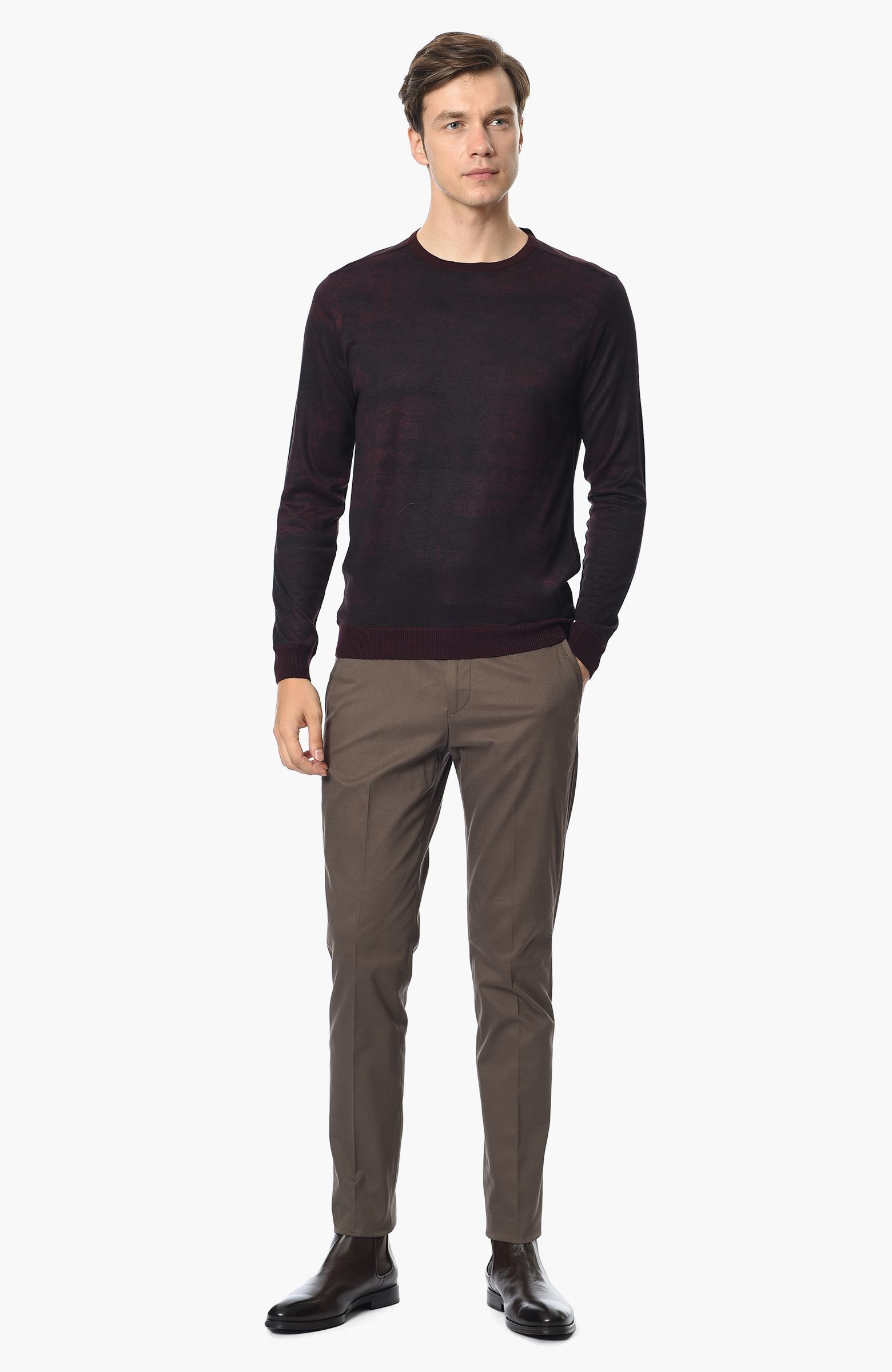 Baskılı Desen Bordo Kazak Baskılı Desen Bordo Kazak