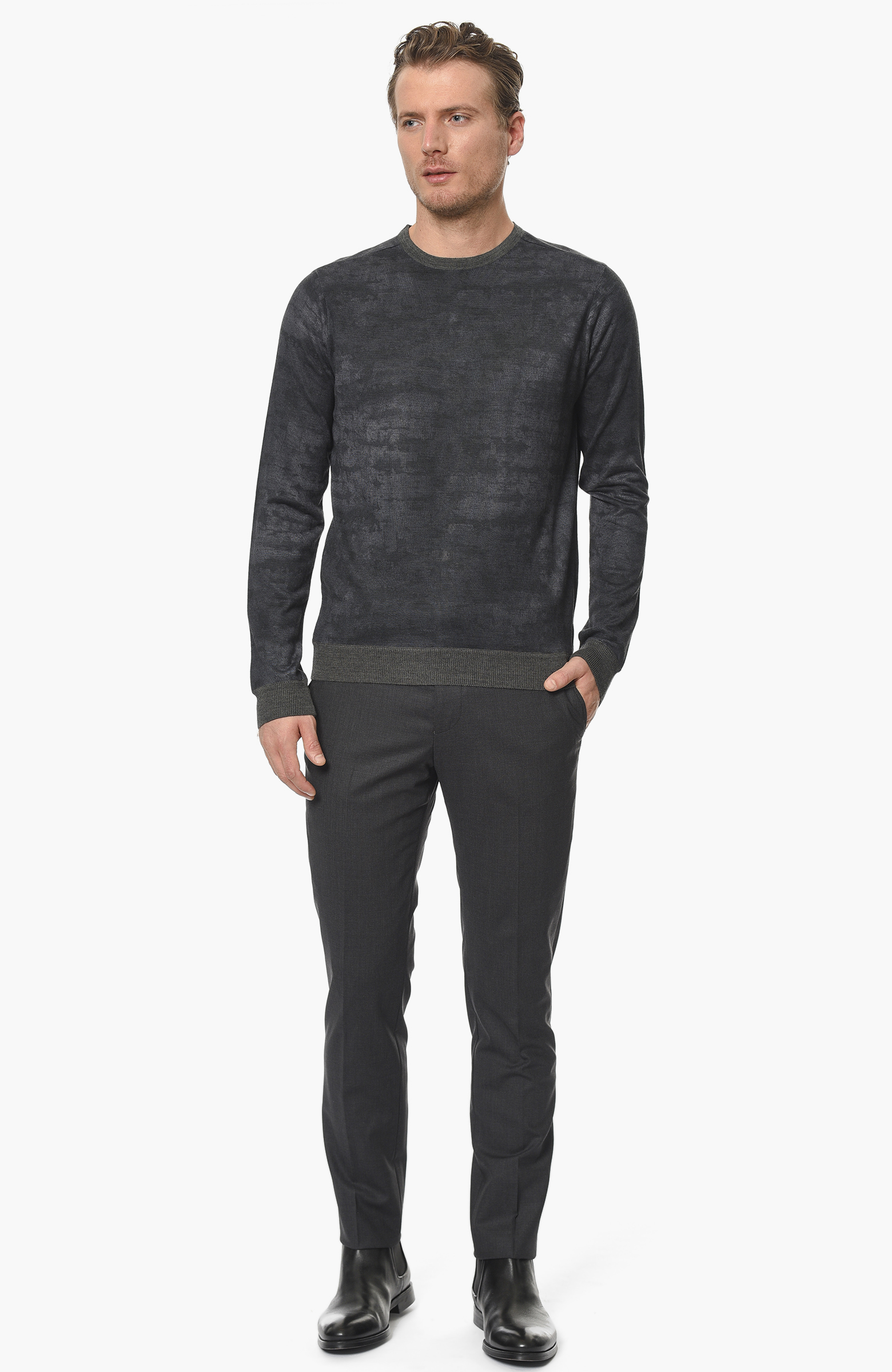 Baskılı Desen Antrasit Kazak Baskılı Desen Antrasit Kazak