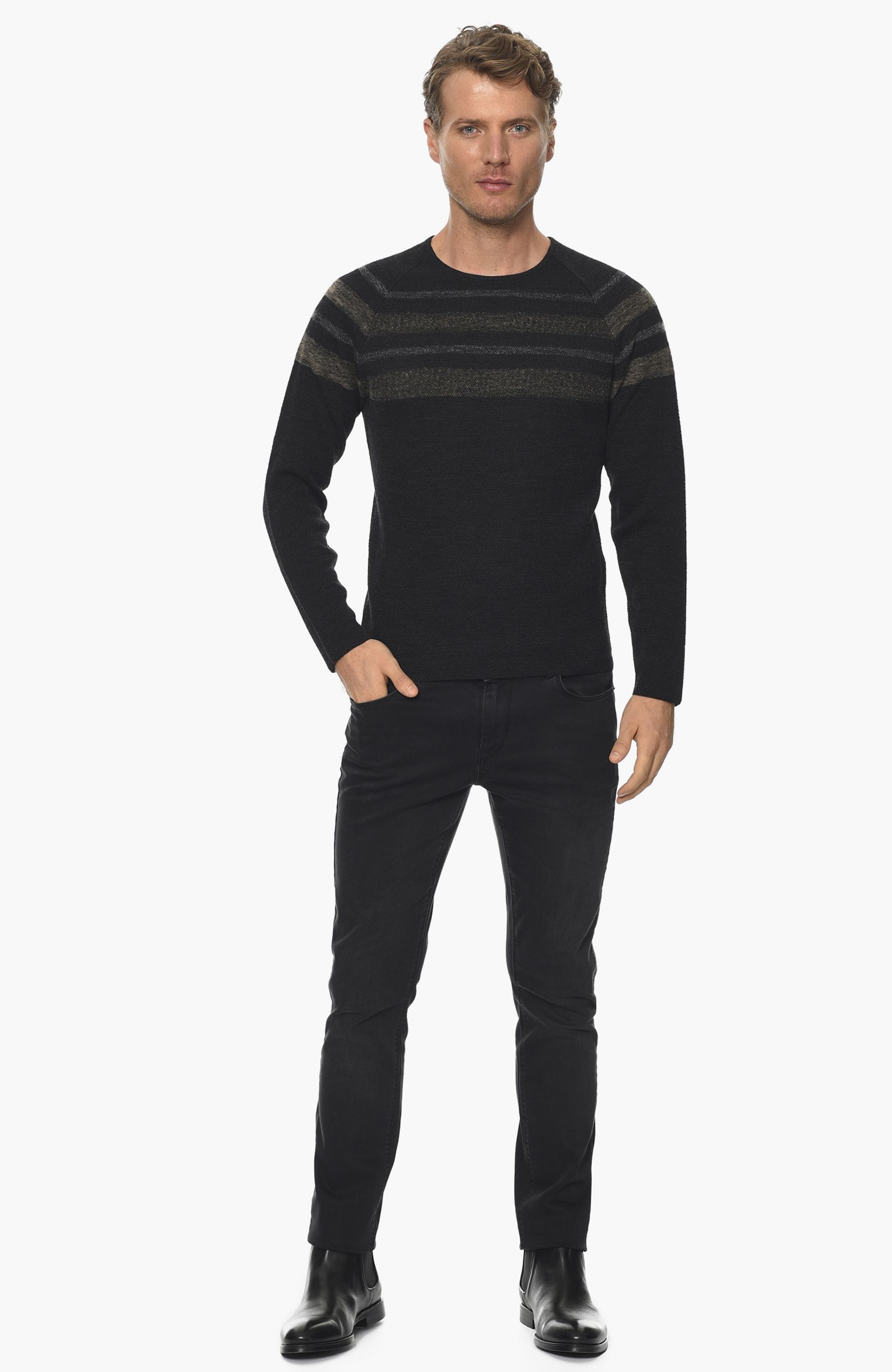 Bisiklet Yaka Antrasit Kazak