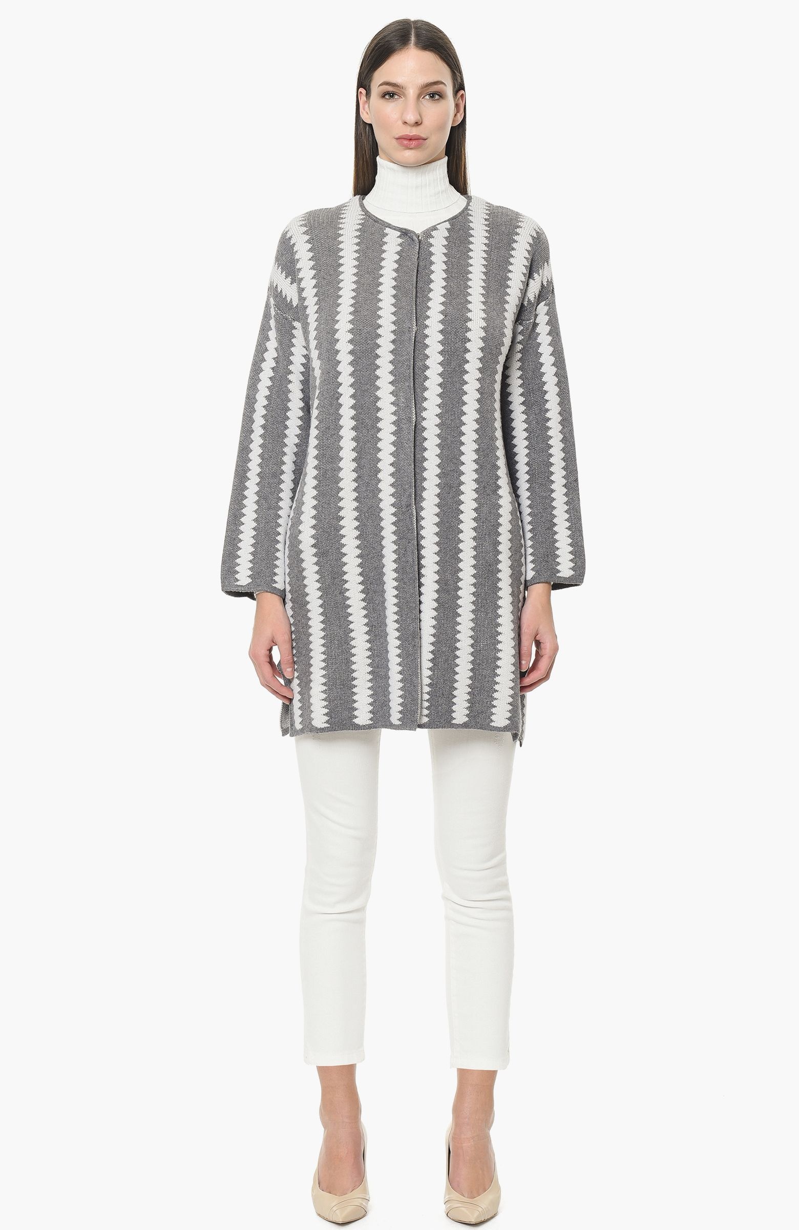 Uzun Boy Gri Desen Hirka