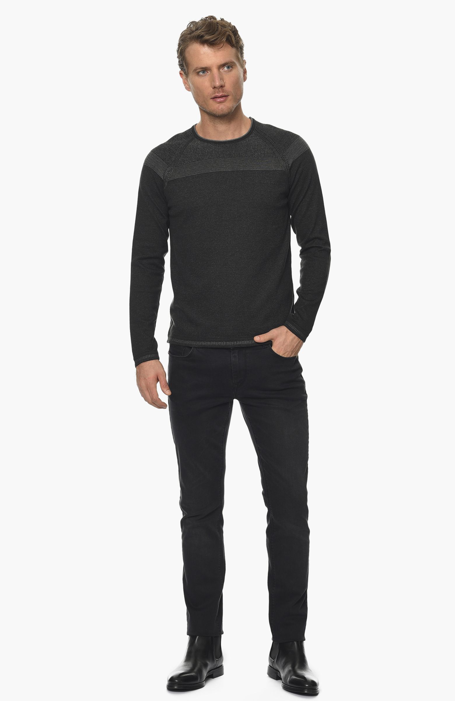 Bisiklet Yaka Antrasit Kazak