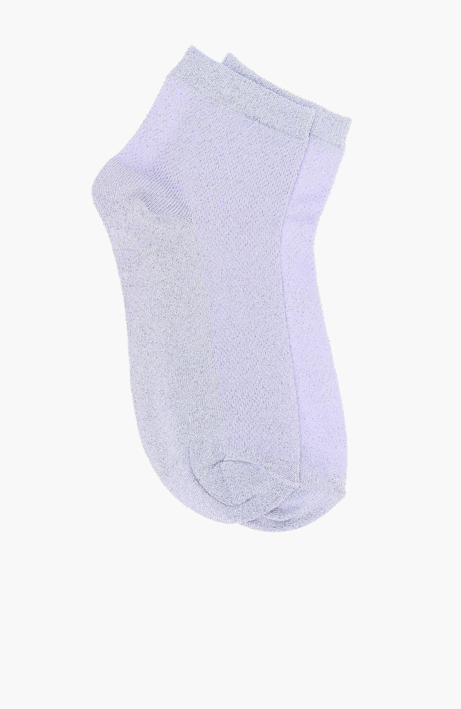 Simli Lila Kadın Çorap