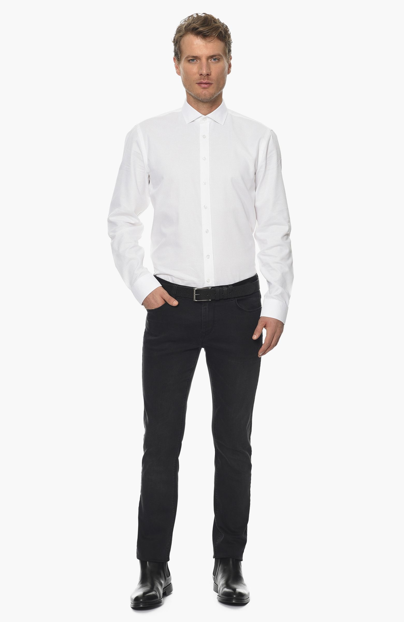 Slım Fit Beyaz Gömlek