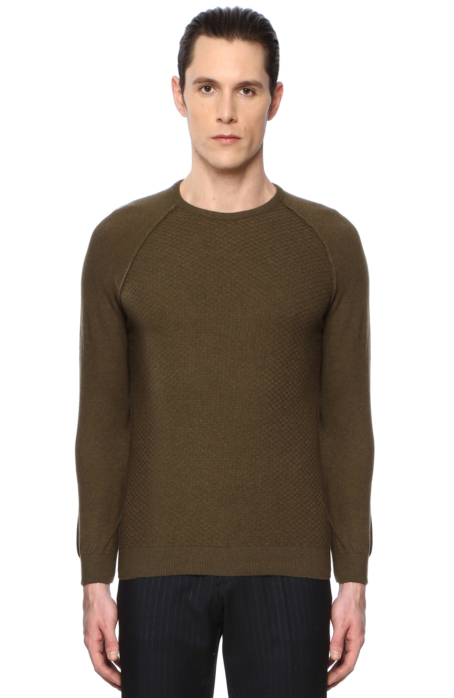 Bisiklet Yaka Haki Kazak