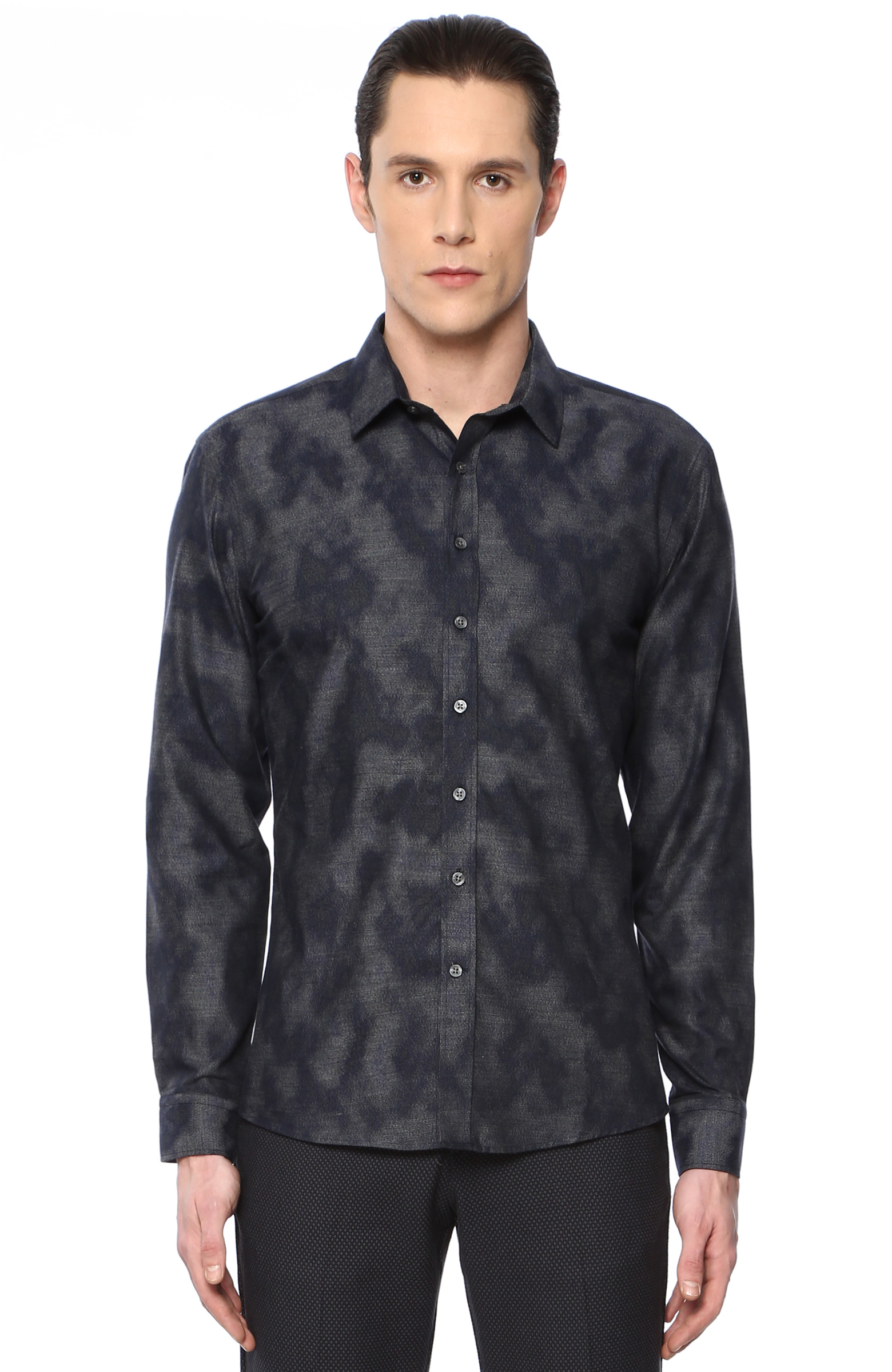 Baskılı Desen Indigo - Gri Gömlek Baskılı Desen Indigo - Gri Gömlek