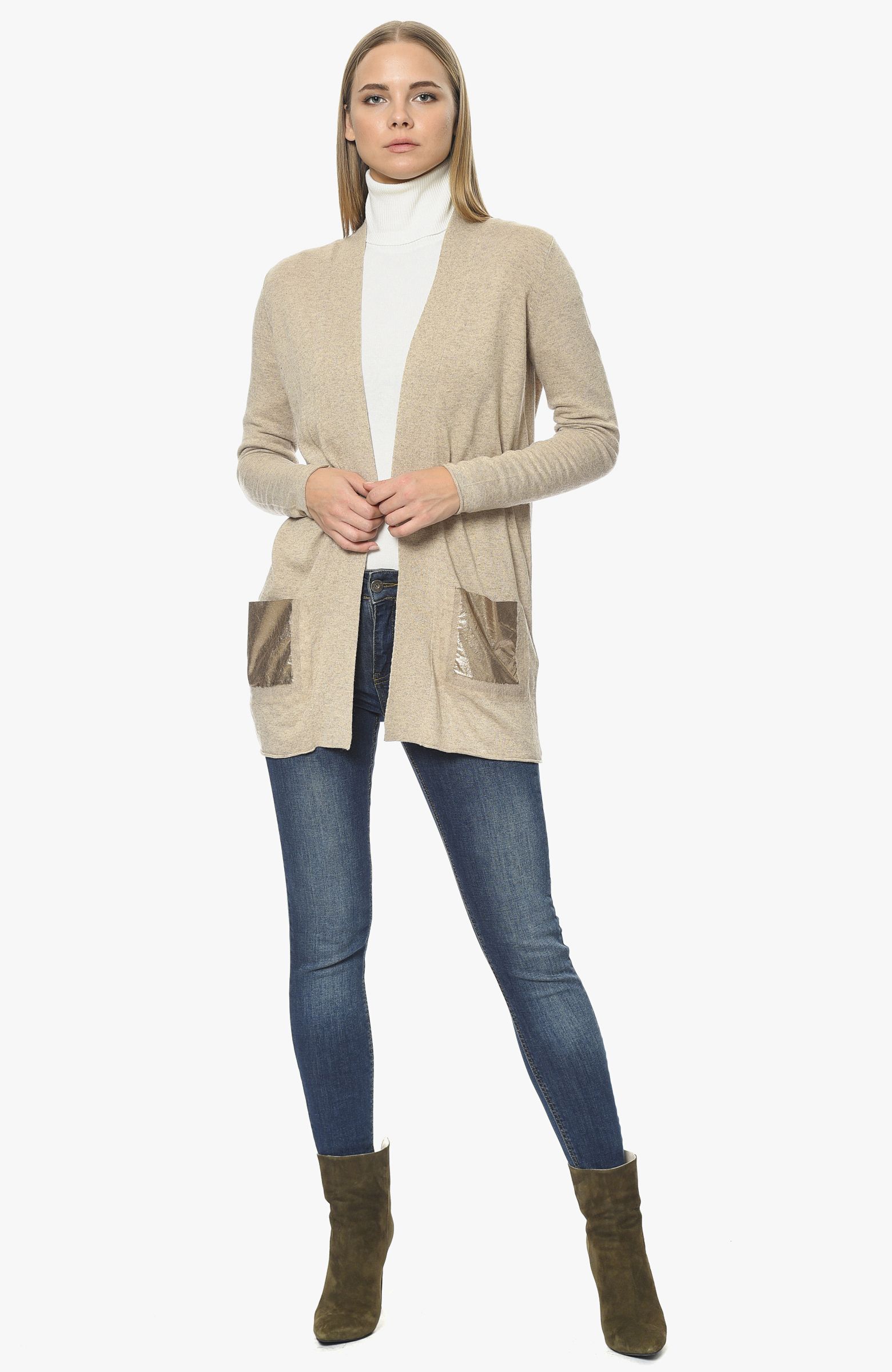 Bej Melanj Uzun Hırka