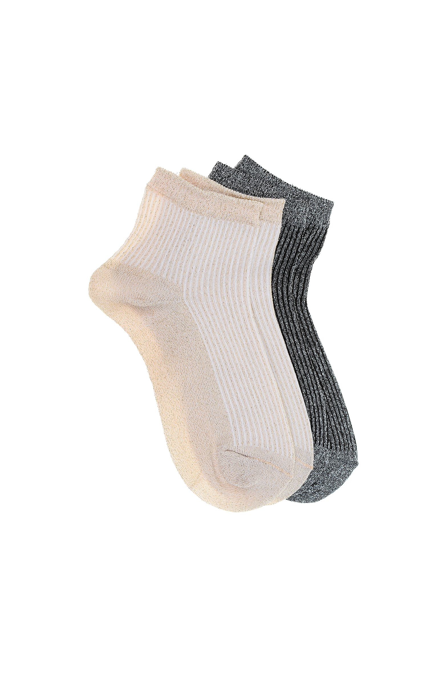 Siyah Beyaz 2'li Kadın Çorap Set Siyah Beyaz 2'li Kadın Çorap Set