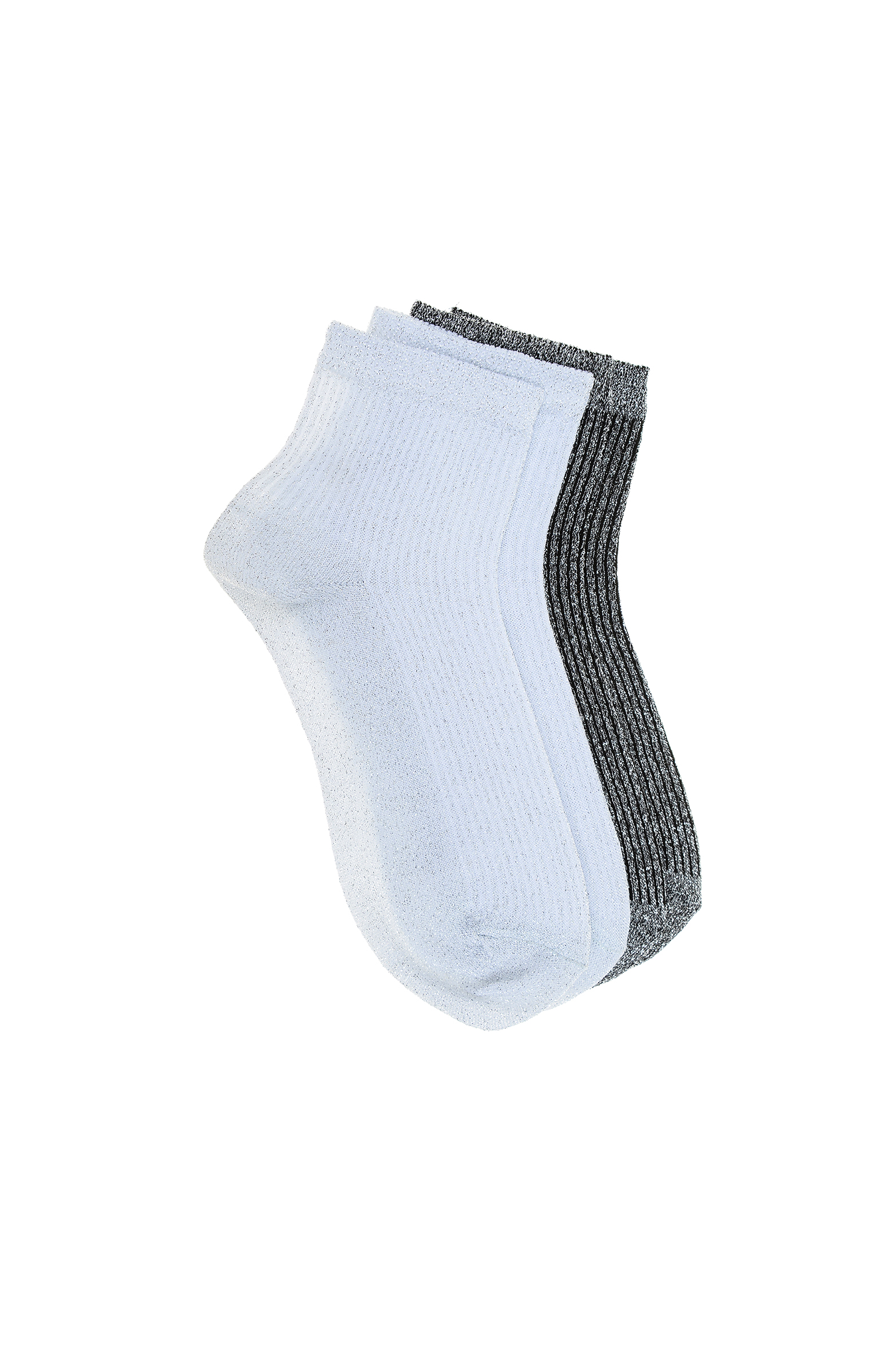 Beyaz Siyah 2'li Kadın Çorap Set Beyaz Siyah 2'li Kadın Çorap Set