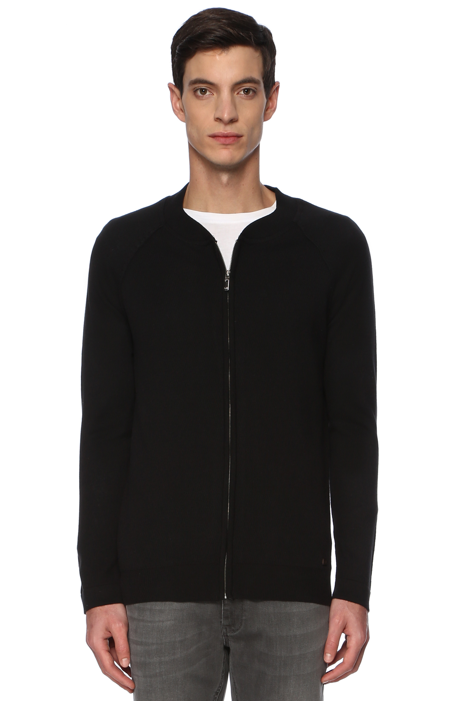 Şal Yaka Slım Fit Siyah Hırka