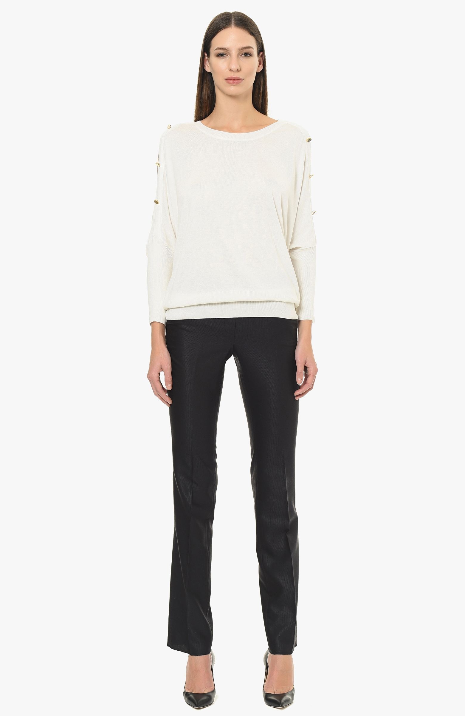 Bisiklet Yaka Ekru Kazak