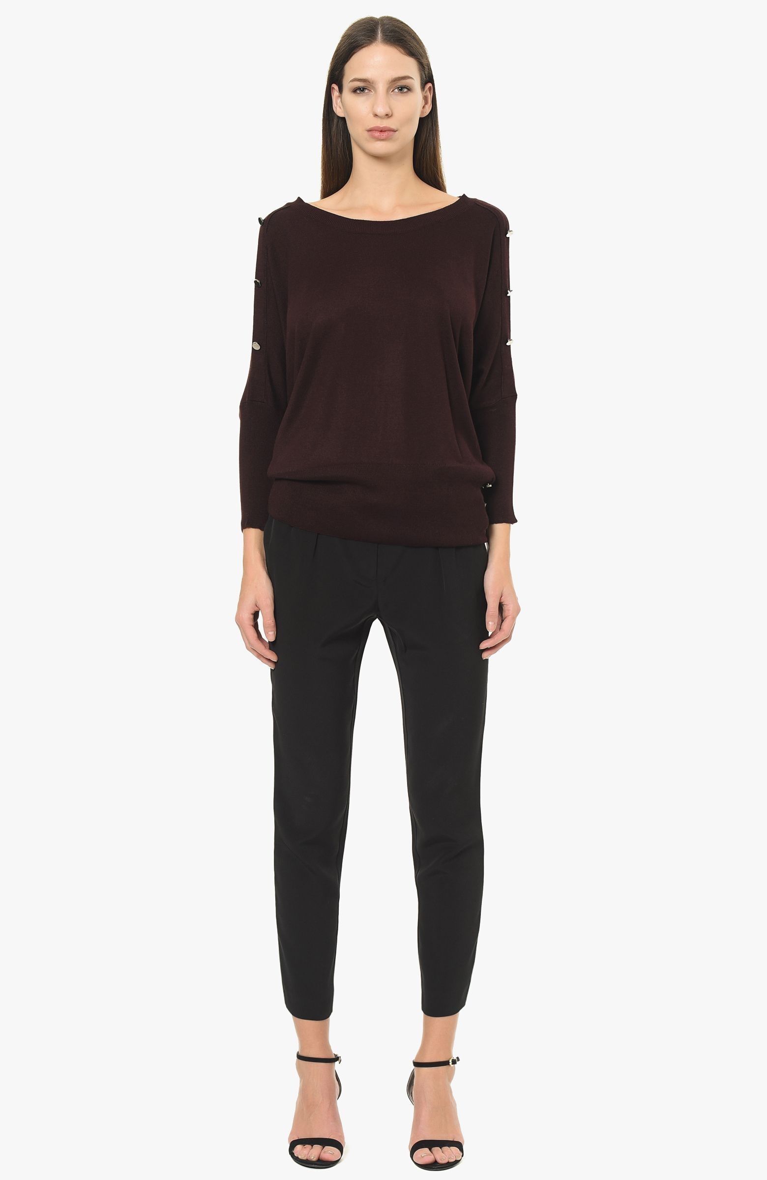 Bisiklet Yaka Bordo Kazak Bisiklet Yaka Bordo Kazak