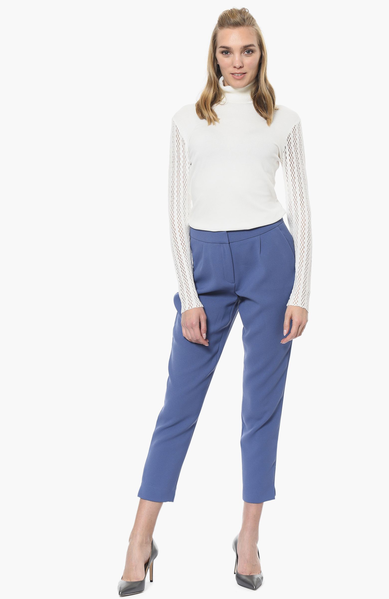 Balıkçı Yaka Ekru Kazak Balıkçı Yaka Ekru Kazak