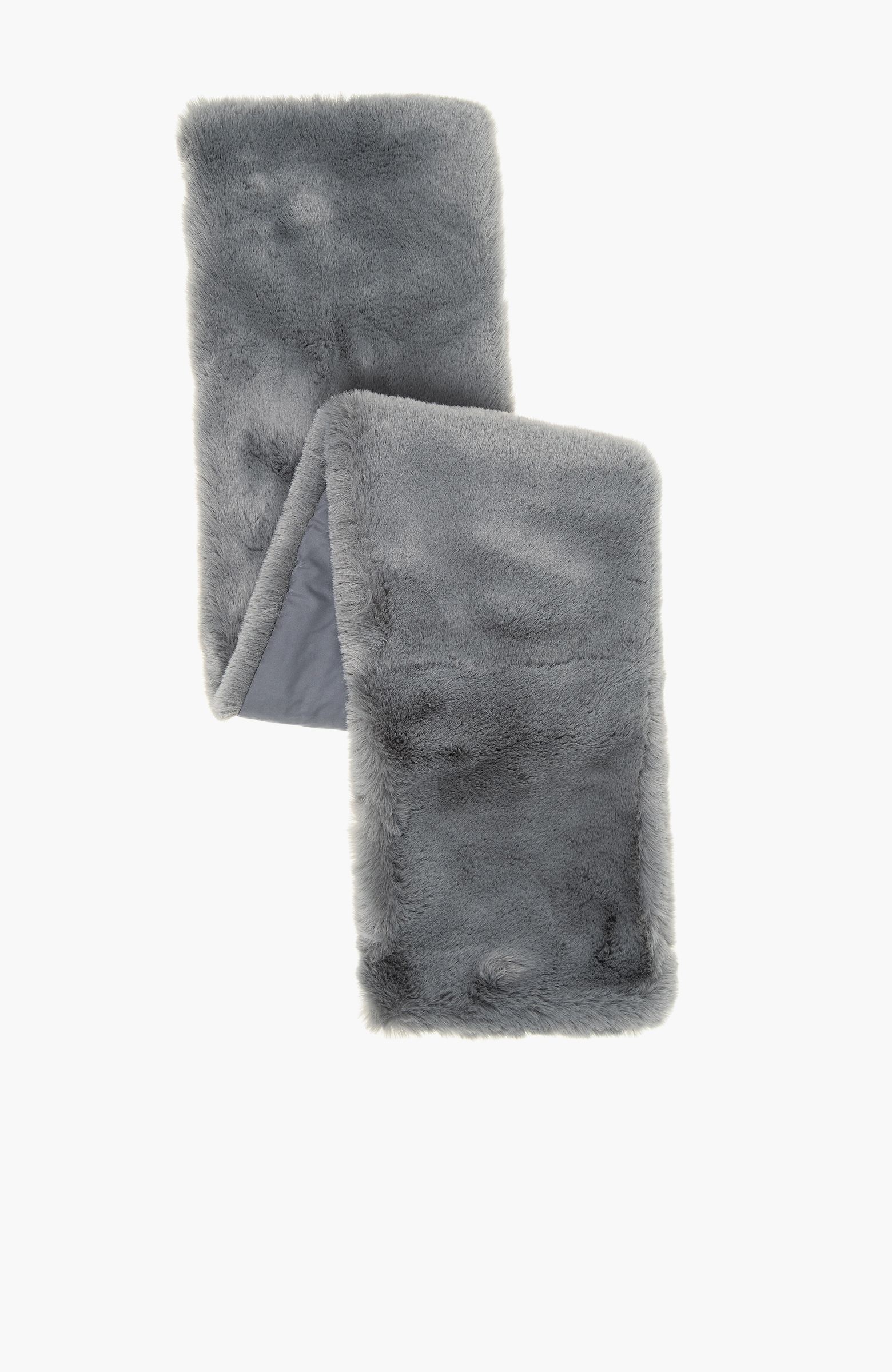 Koyu Gri Peluş Kadın Şal