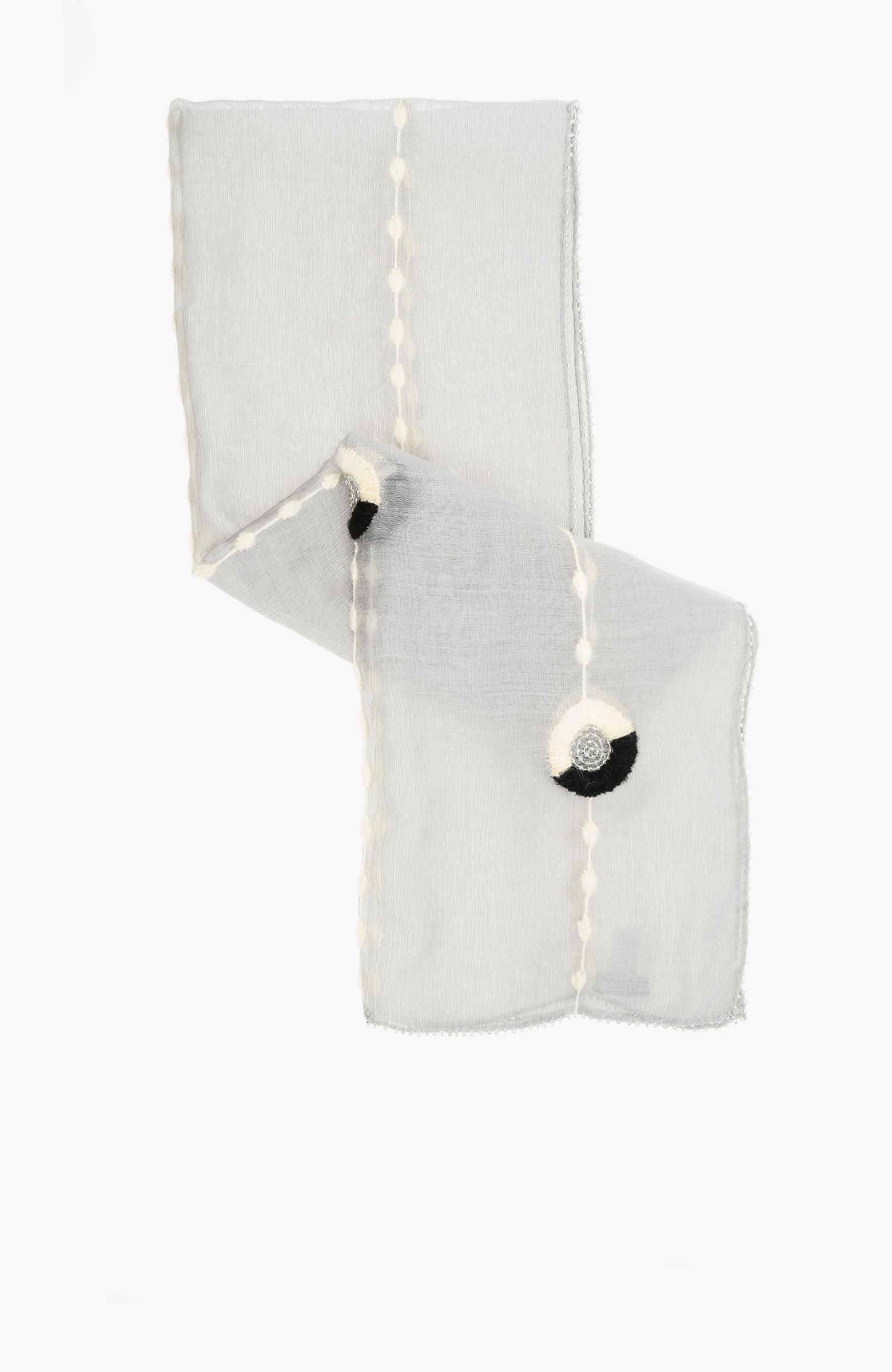 Gri Desen Şeritli Kadın Şal