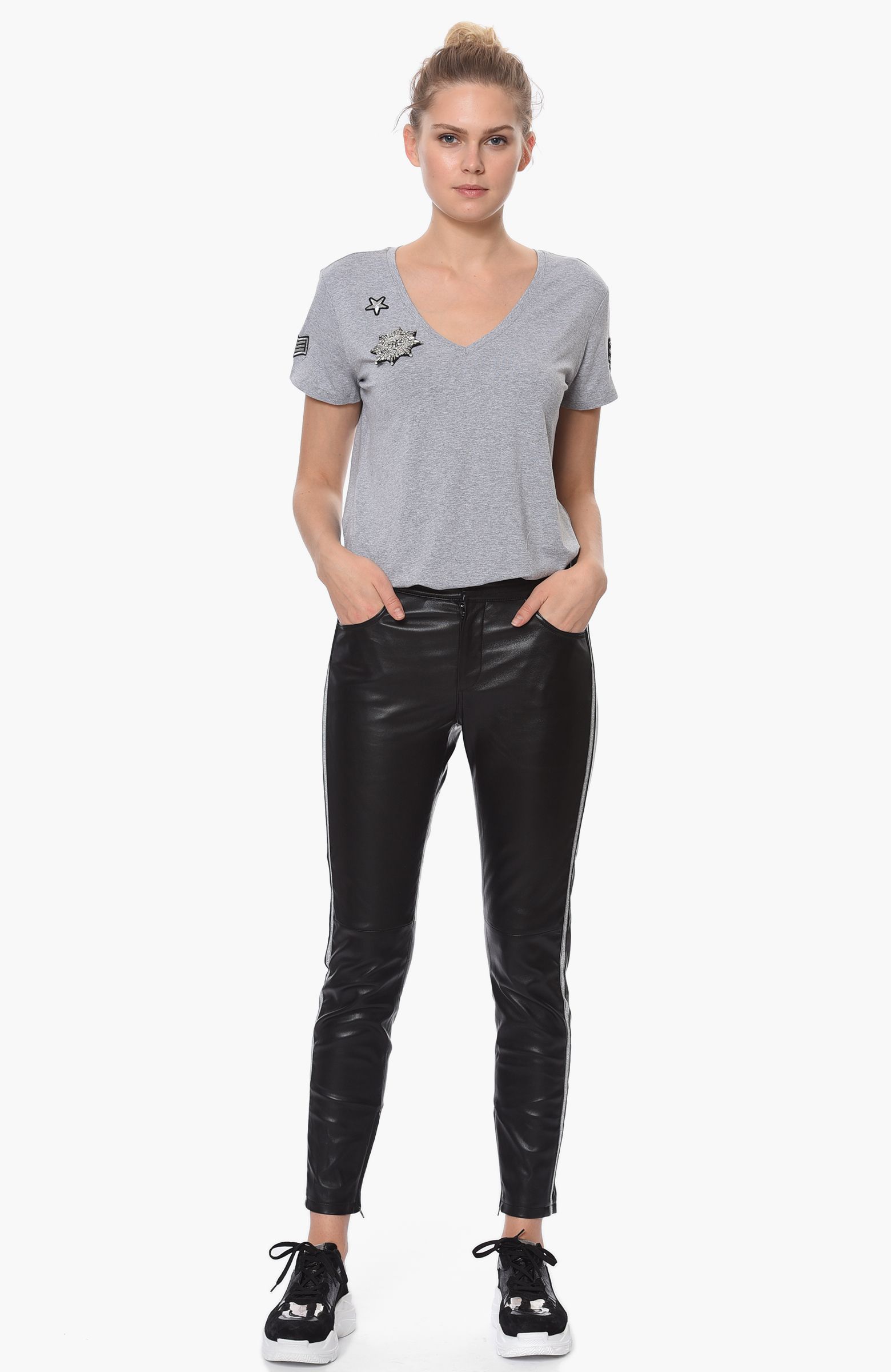 Siyah Skinny Deri Pantolon