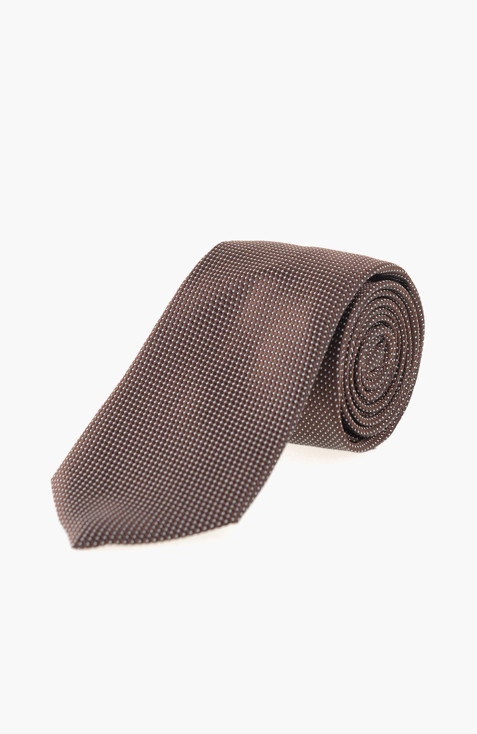 Kahverengi Saten Erkek Kravat