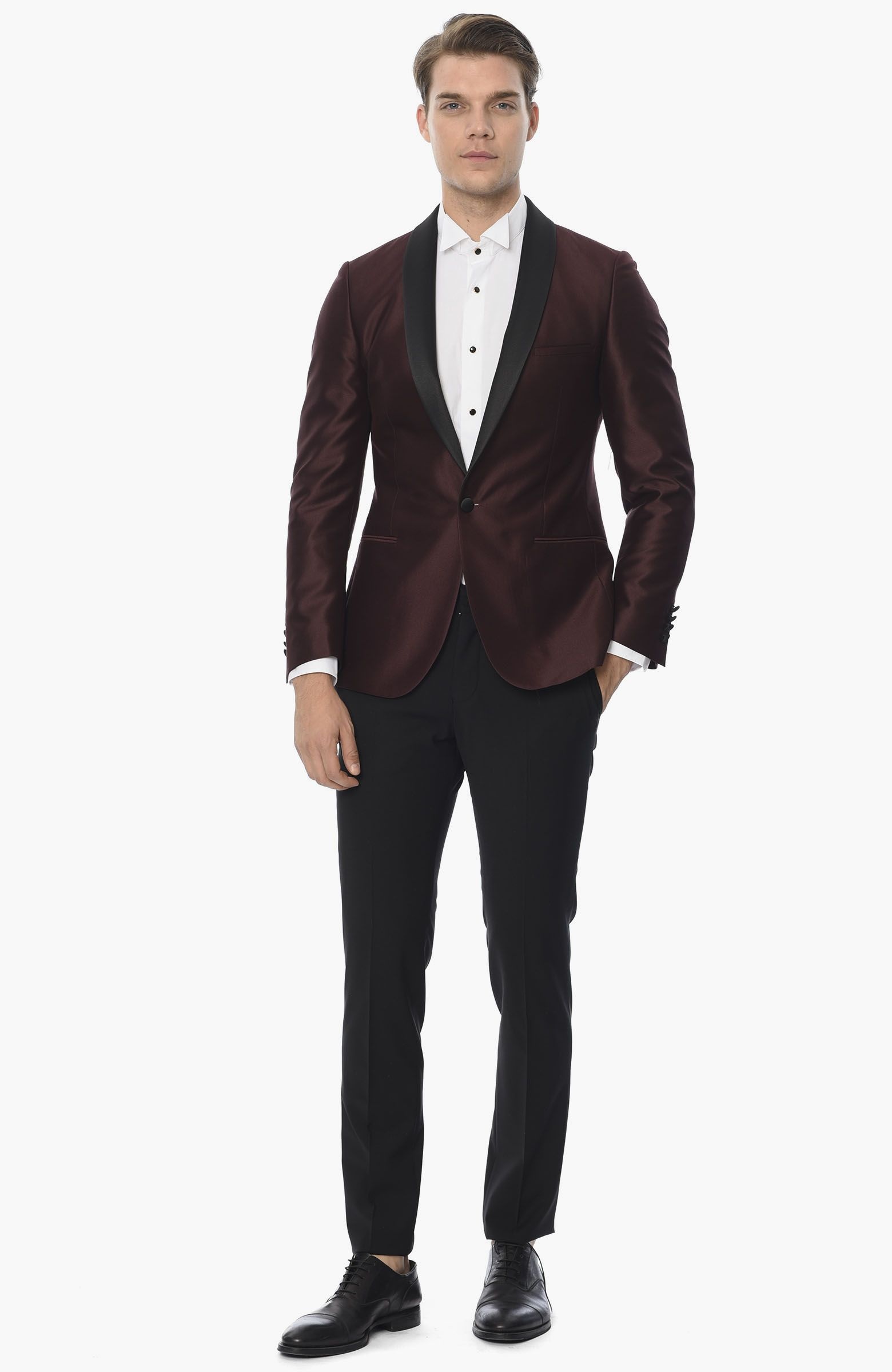 Bordo Şal Yaka Smokin Ceket Bordo Şal Yaka Smokin Ceket