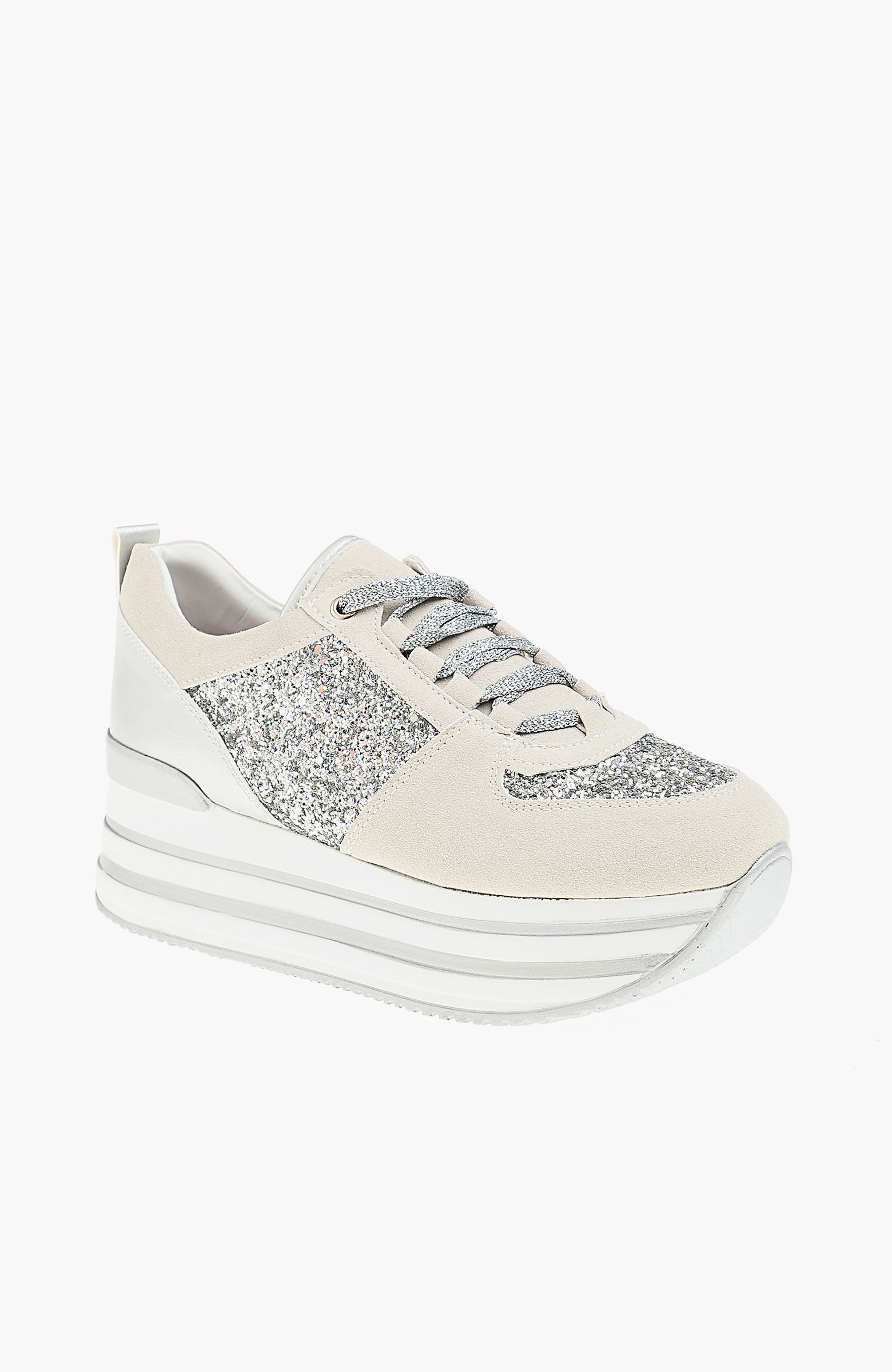 Platformlu Süet Gri Kadın Sneaker Platformlu Süet Gri Kadın Sneaker