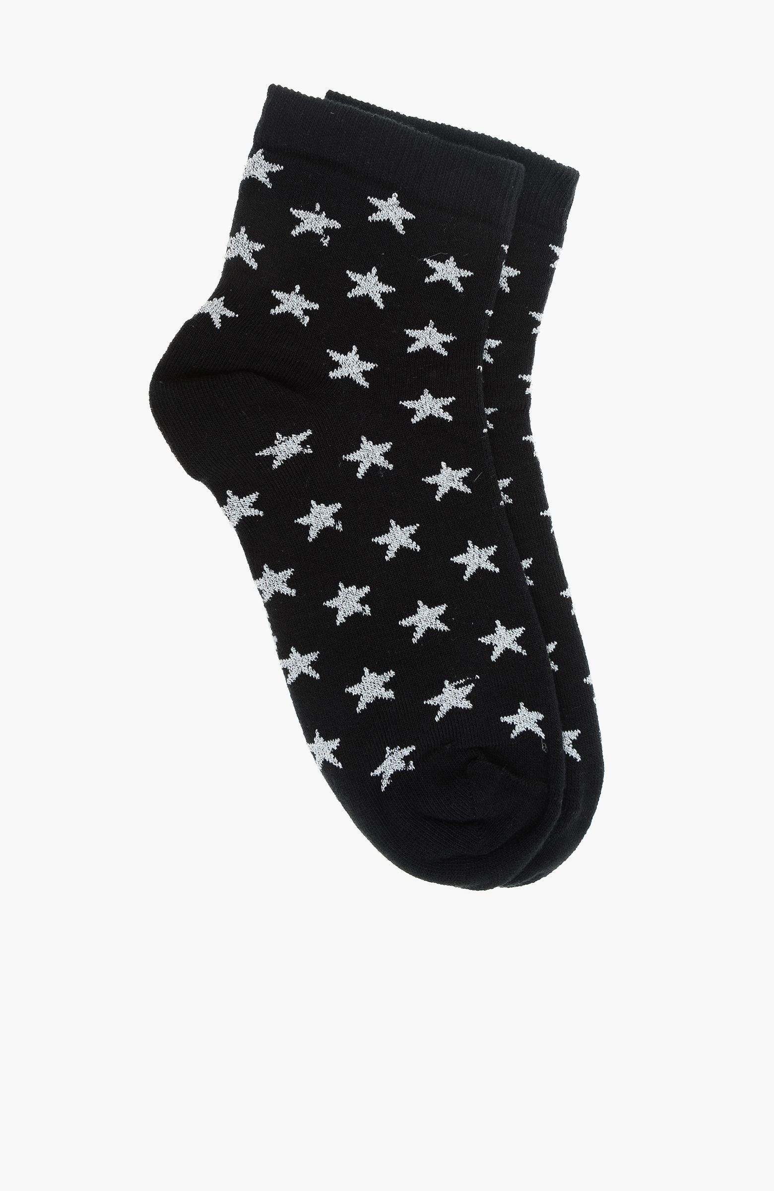 Desenli Siyah Kadın Çorap