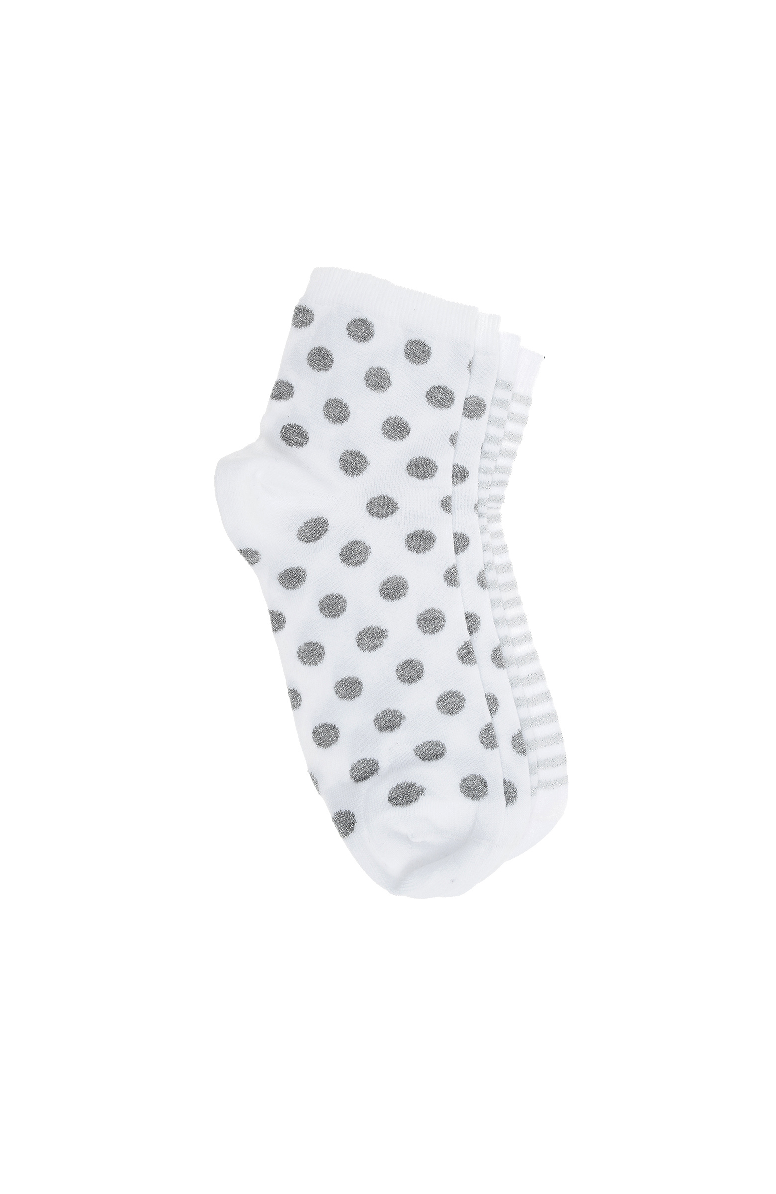 Beyaz Gri 2'li Kadın Çorap Set