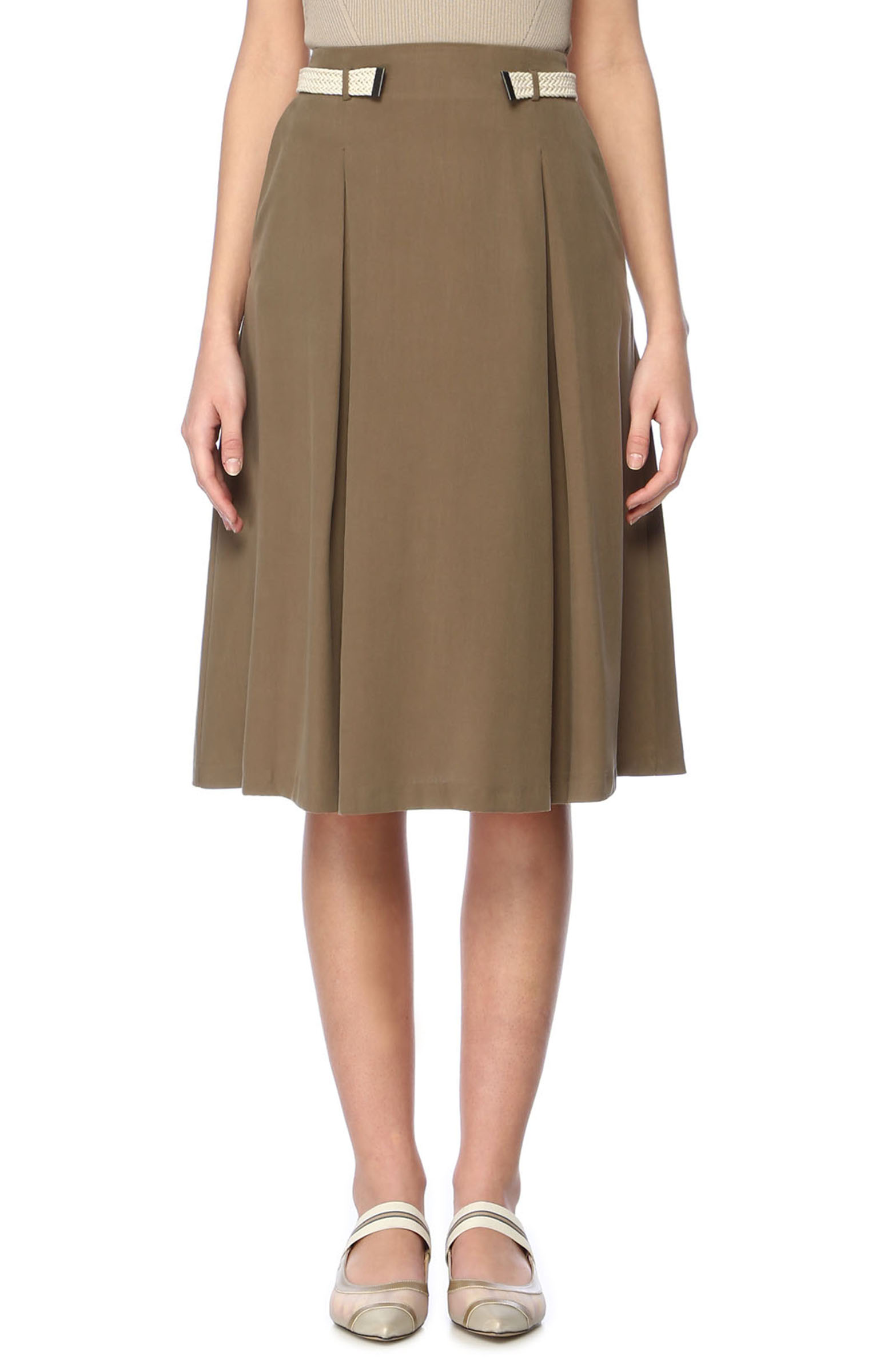 Kemer Detaylı Haki Etek Kemer Detaylı Haki Etek