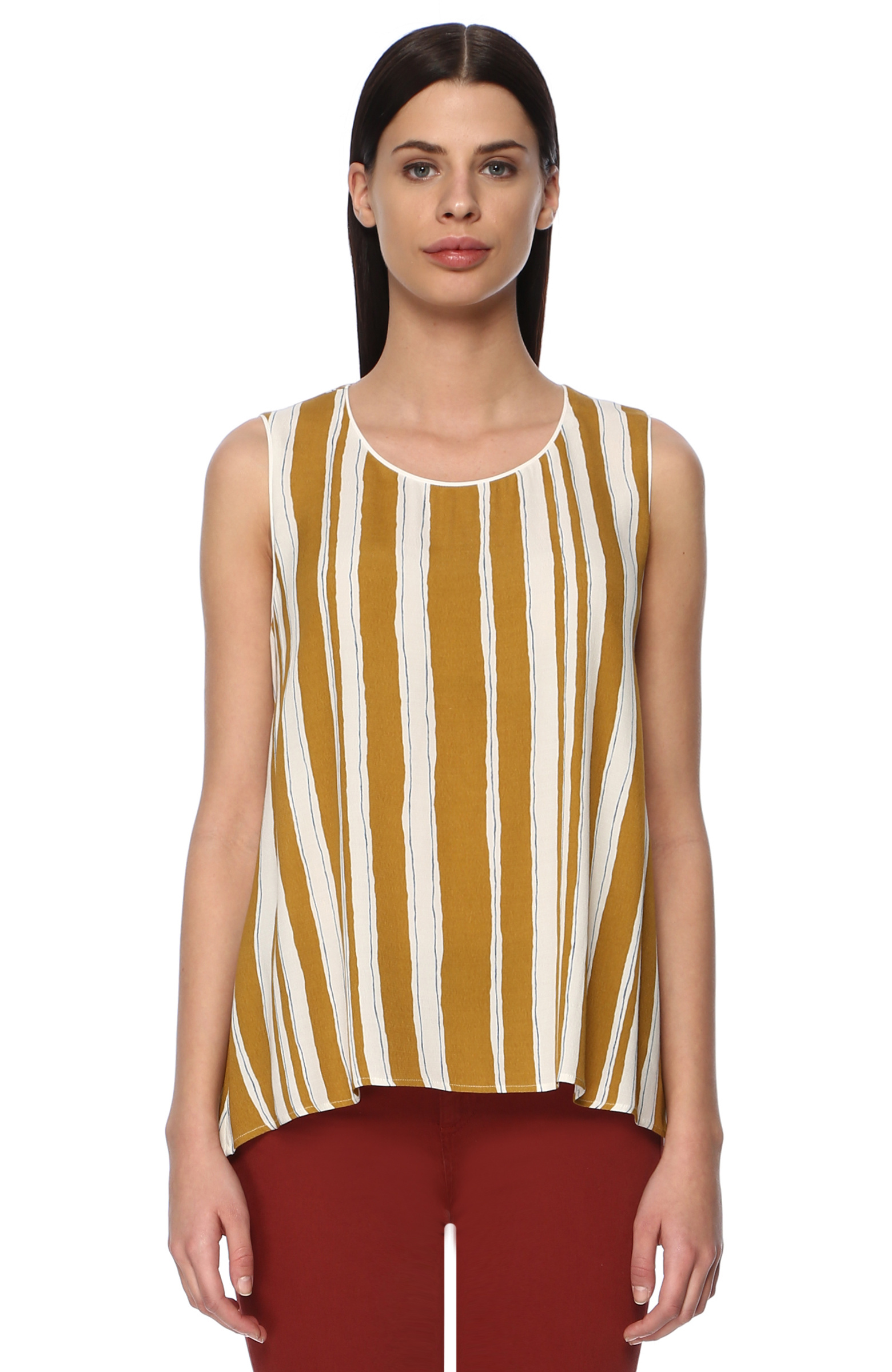 Çizgili Yağ Yeşili Bluz