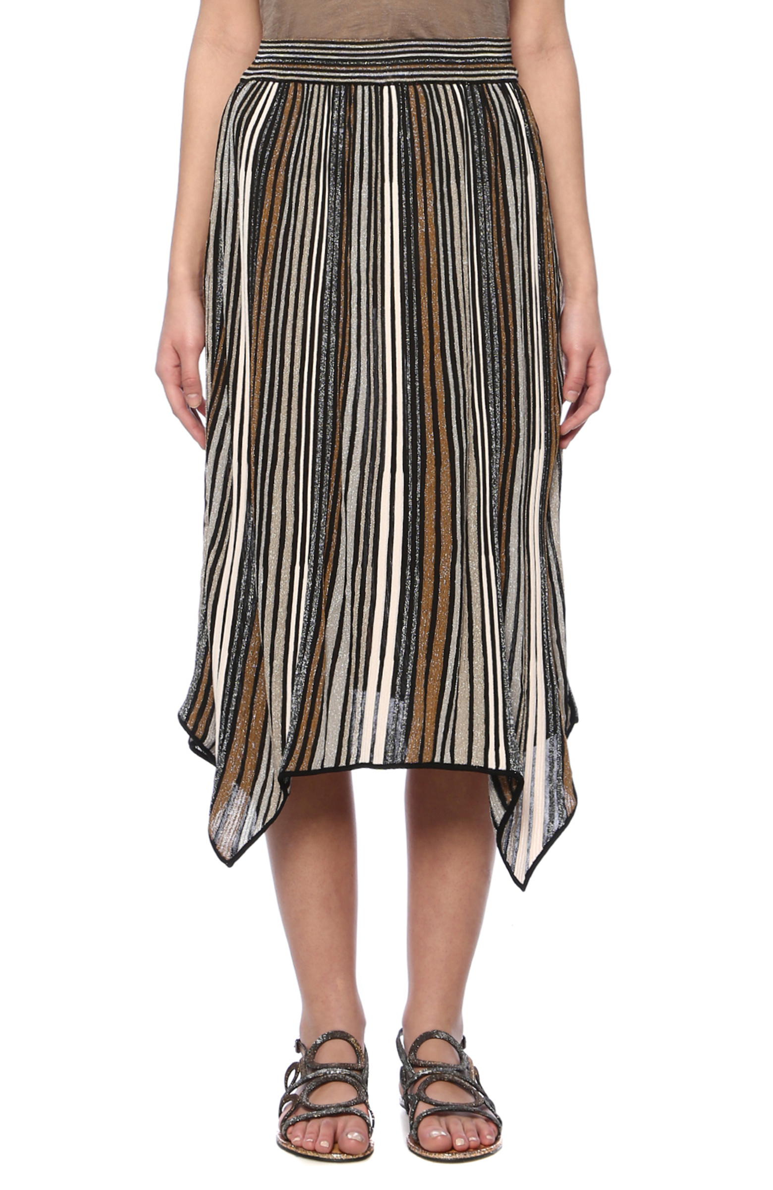 Çizgili Ekru-Safran Etek Çizgili Ekru-Safran Etek