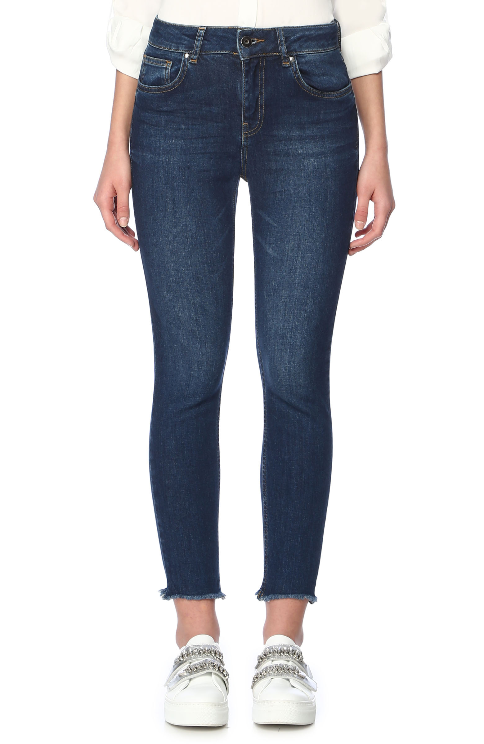 Slım Fit Lacivert Denim Pantolon