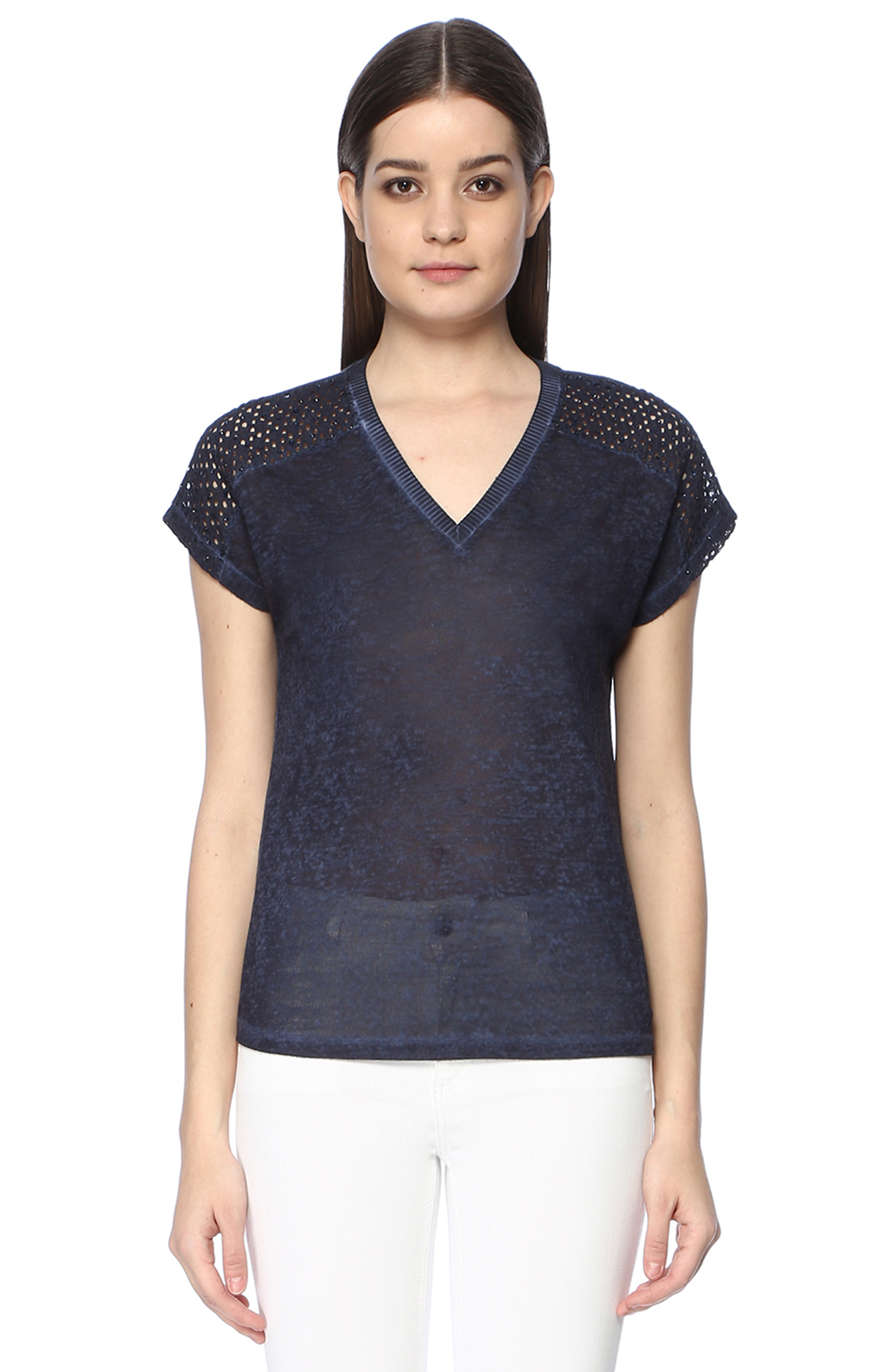 V Yaka Indigo Tshirt