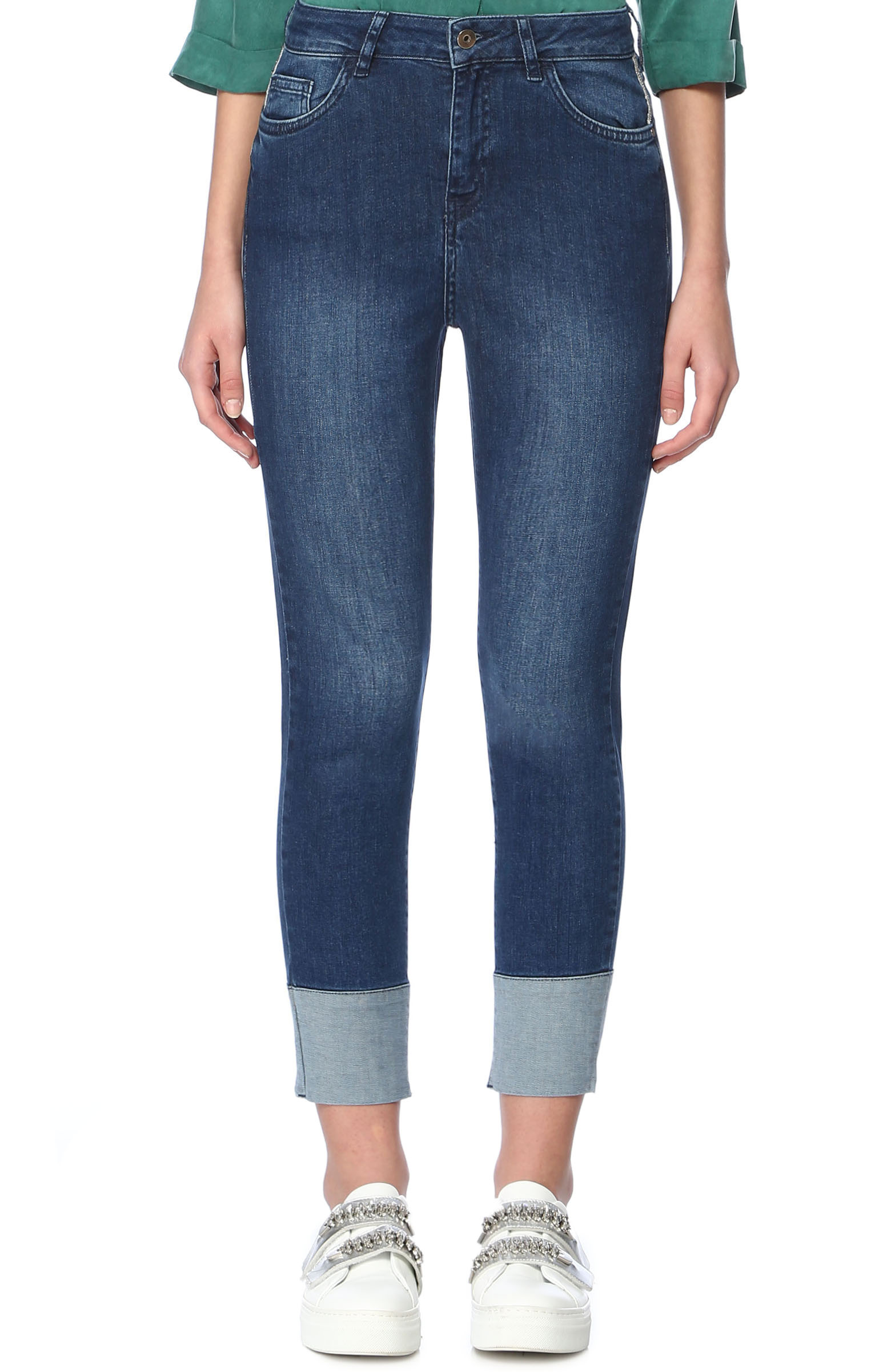 Slım Fit Lacivert Denim Pantolon