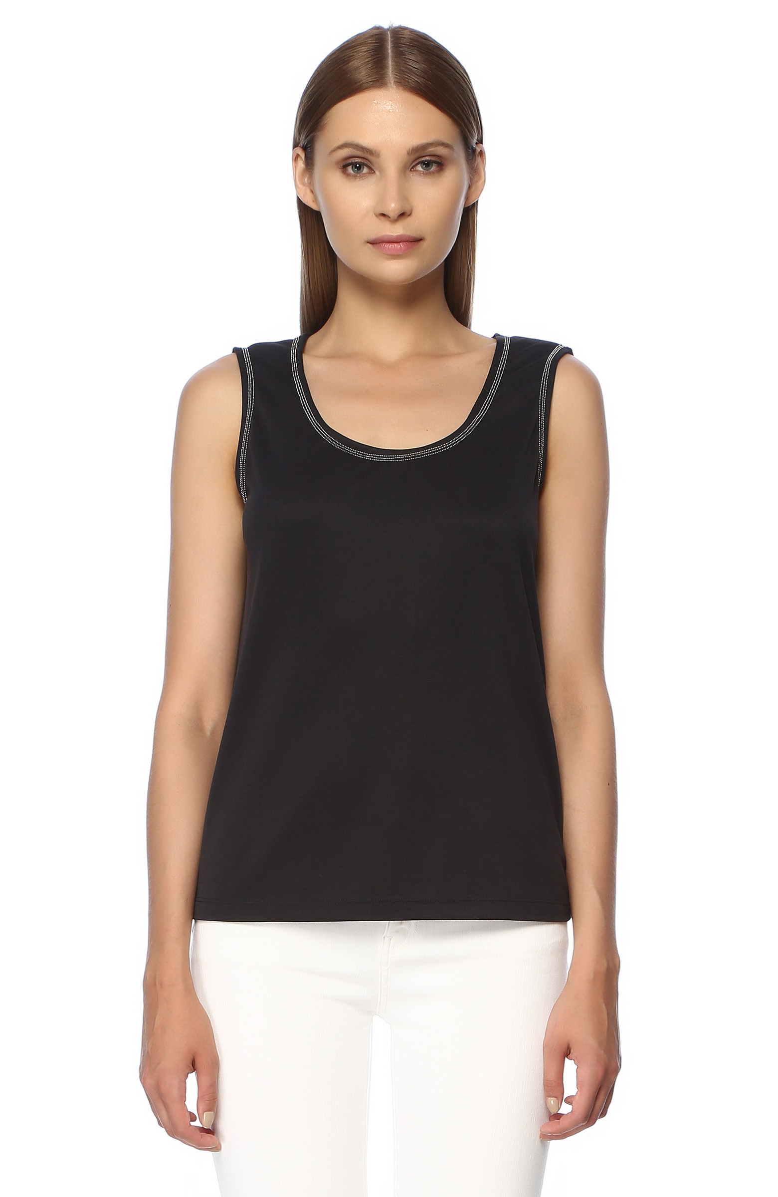 Siyah U Yaka Bluz Siyah U Yaka Bluz