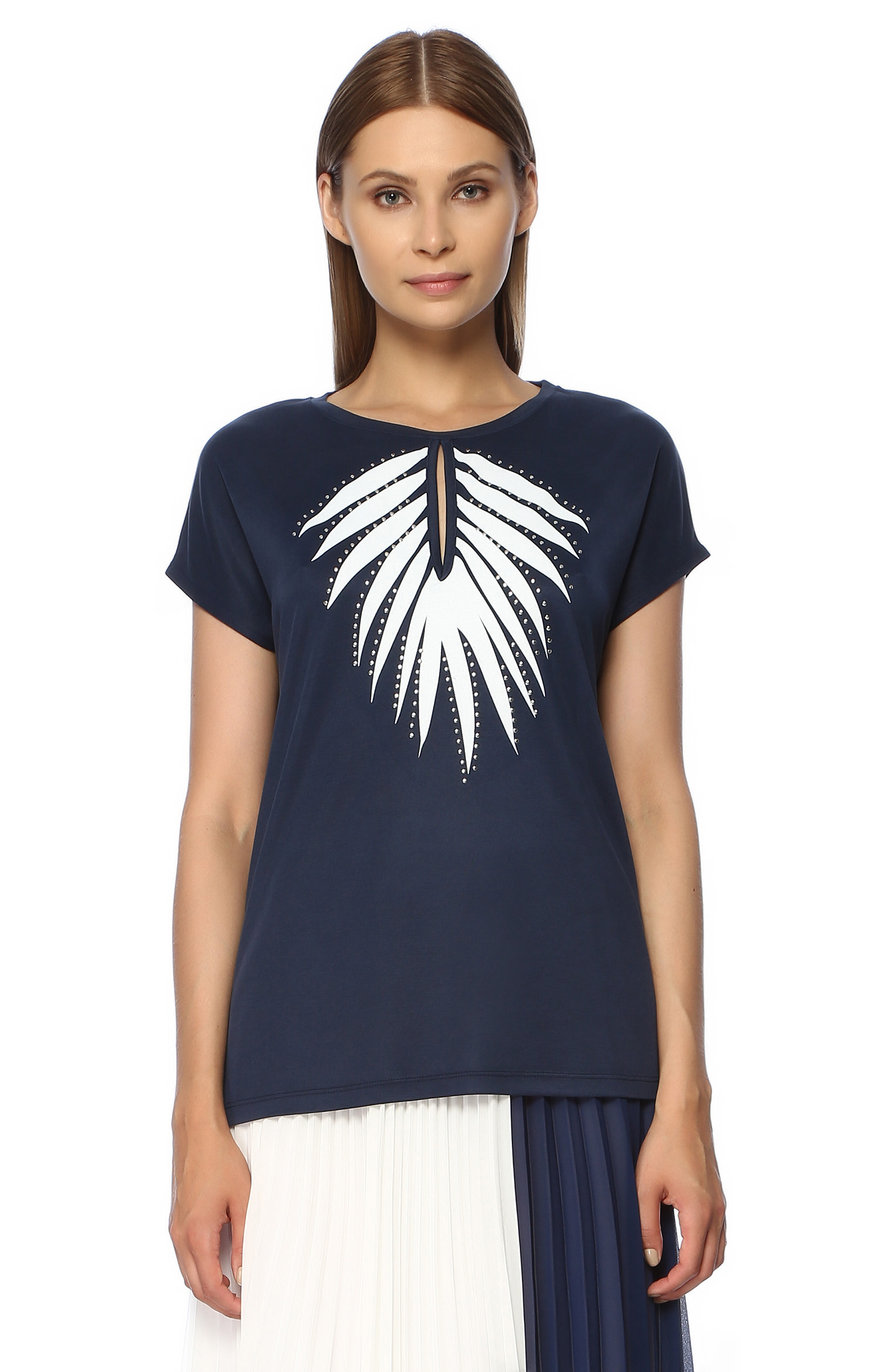 Bisiklet Yaka Lacivert Tshirt