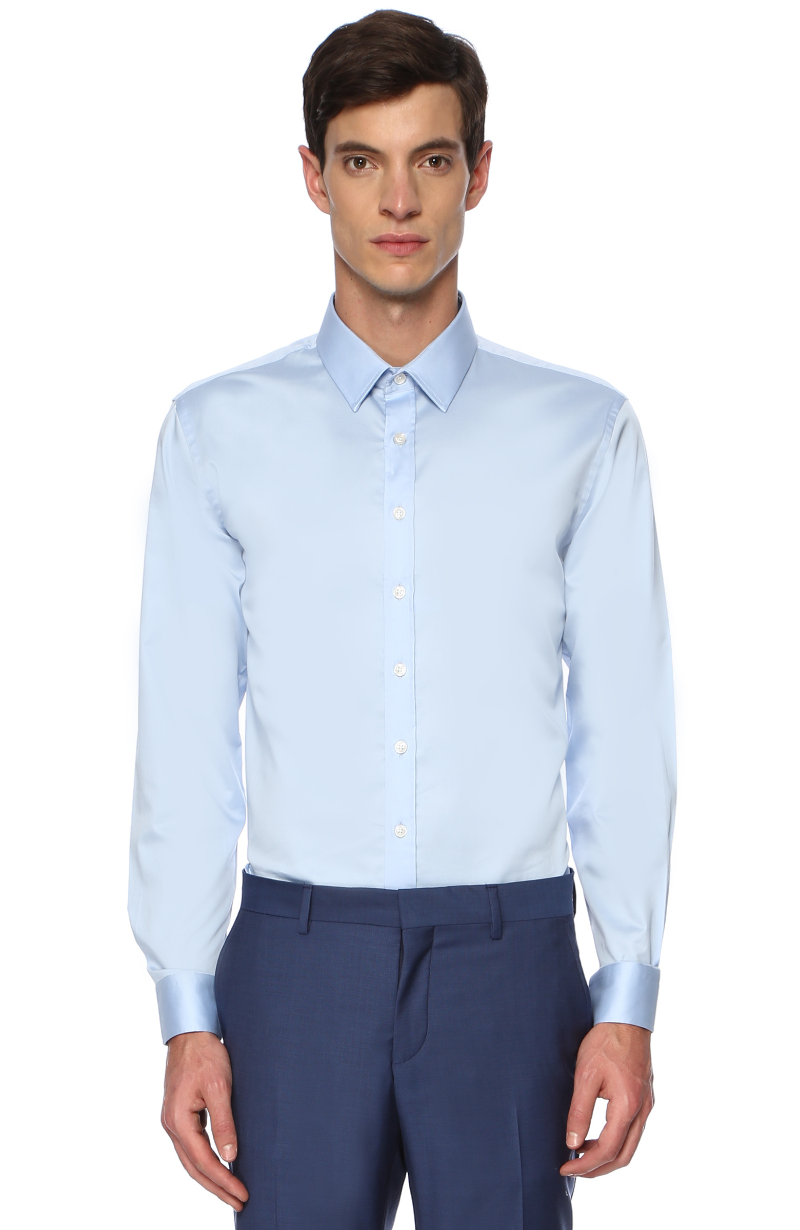 Slım Fit Mavi Gömlek