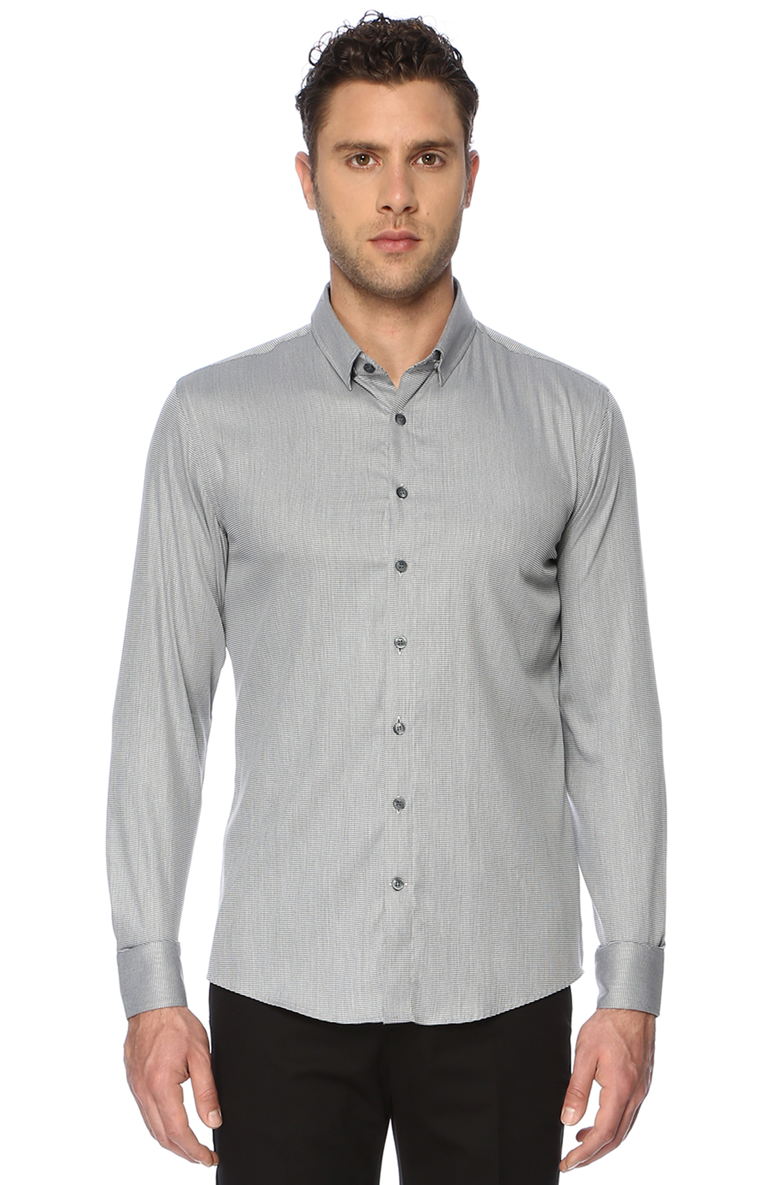 Slim Fit Siyah Gömlek