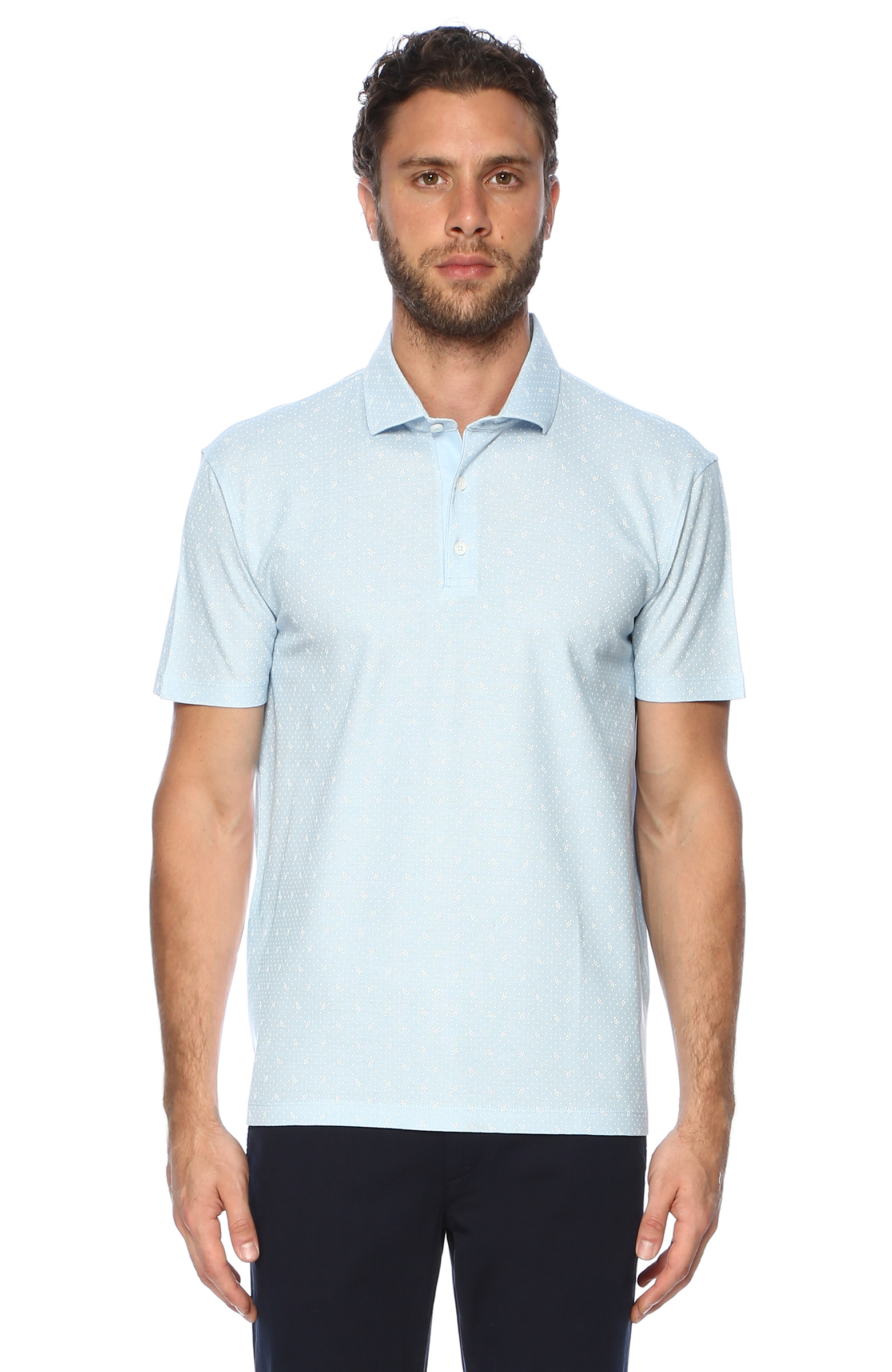 Polo Yaka Slim Fit Açık Mavi Tshirt