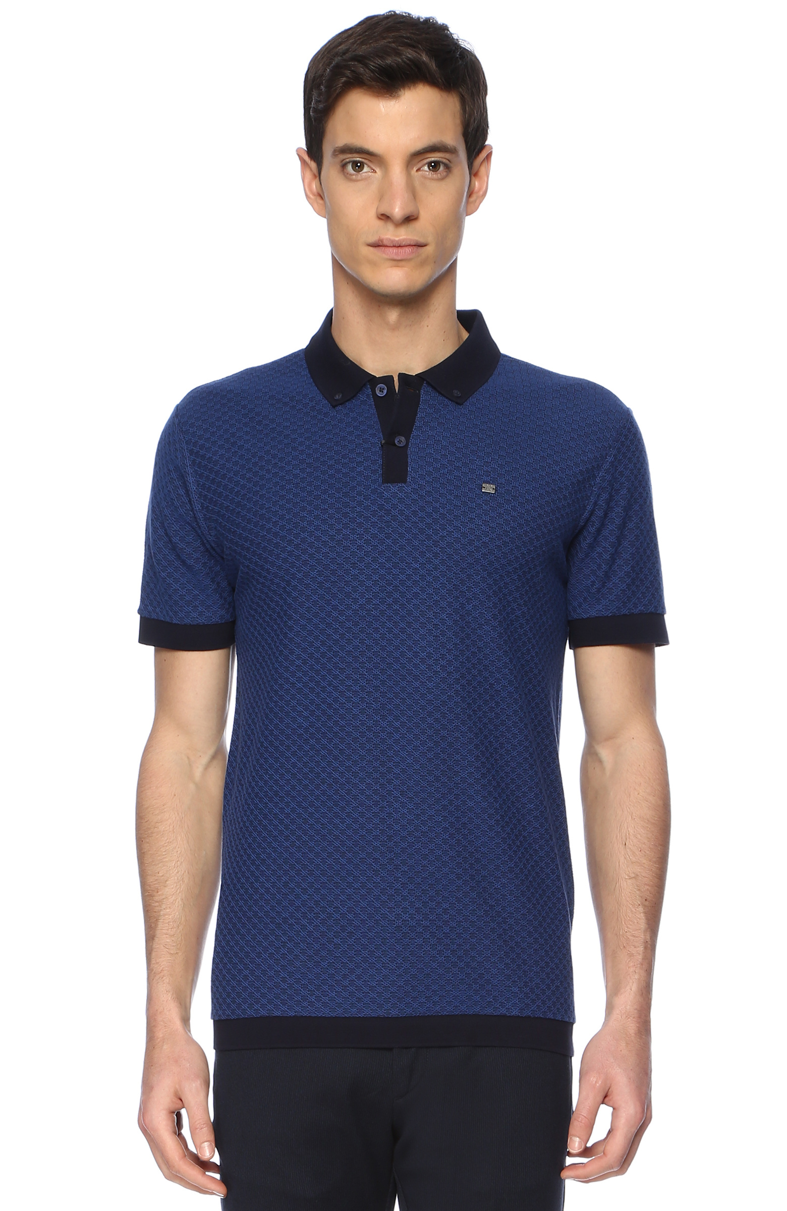 Jakarlı Lacivert Tshirt