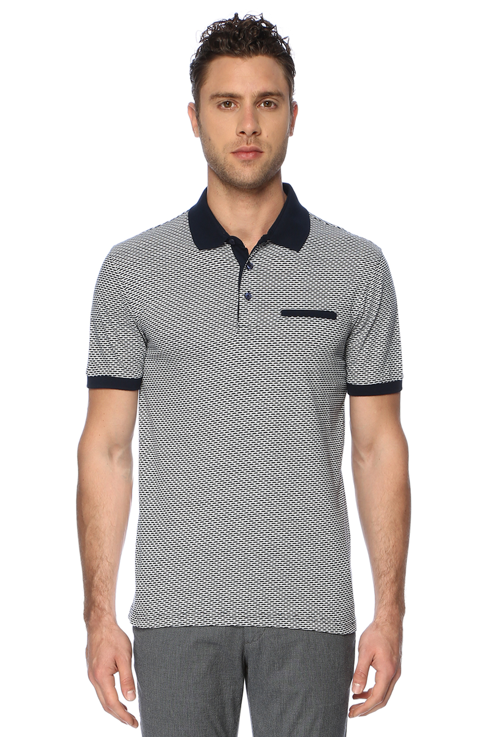 Jakarlı Lacivert Tshirt