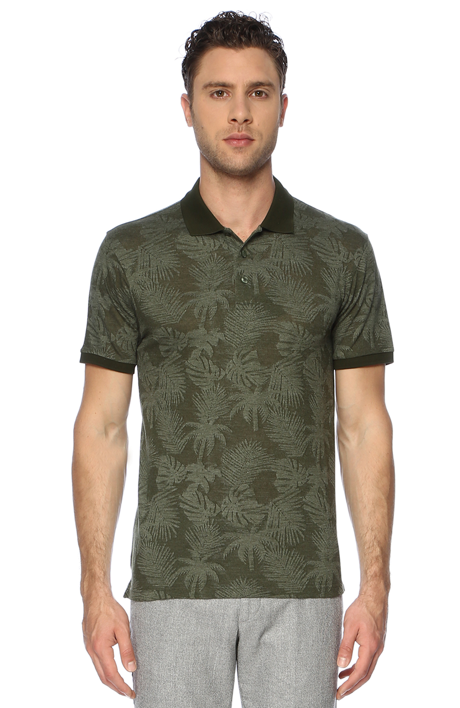 Jakarlı Haki Tshirt