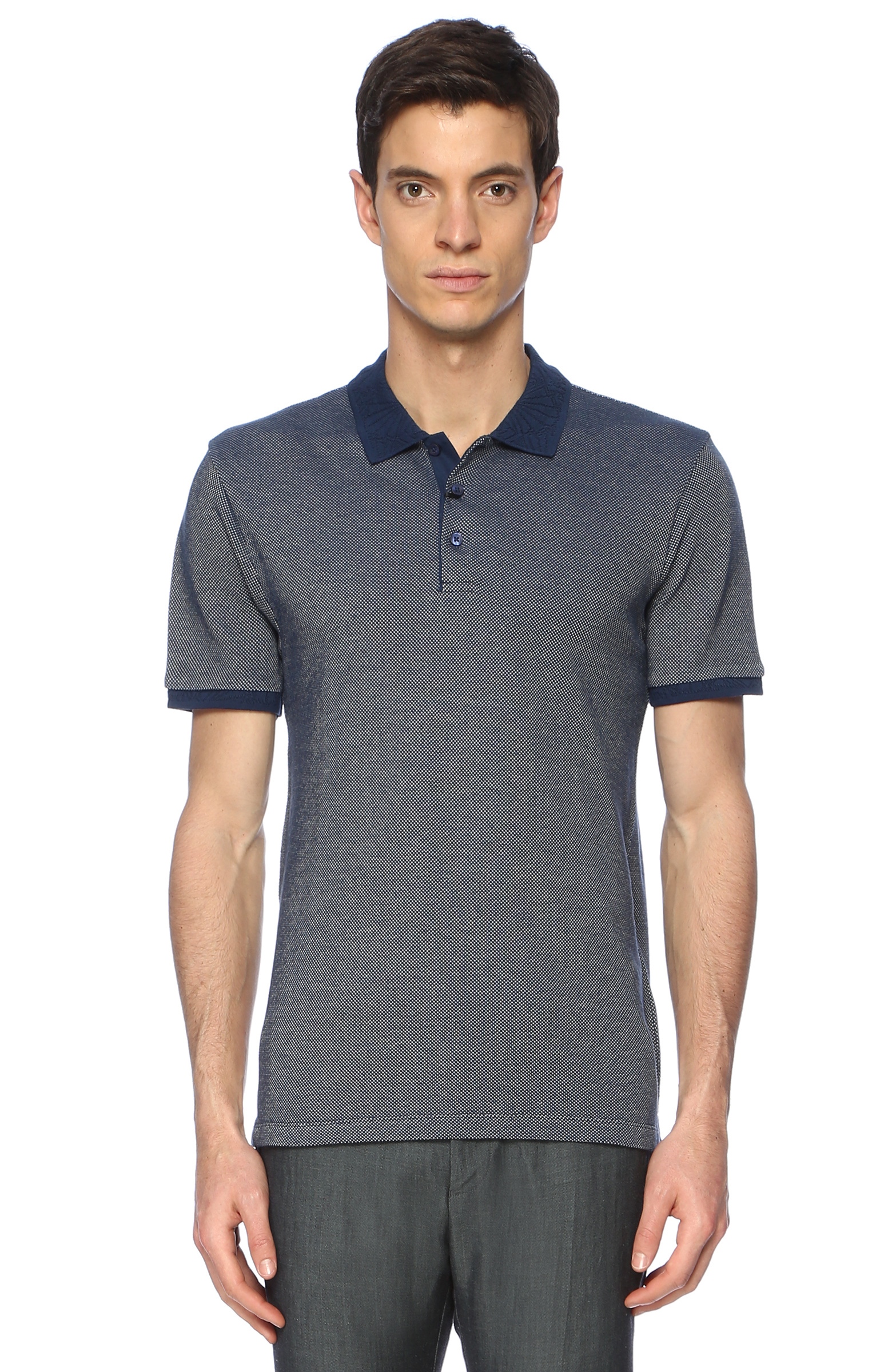 Jakarlı Lacivert Tshirt