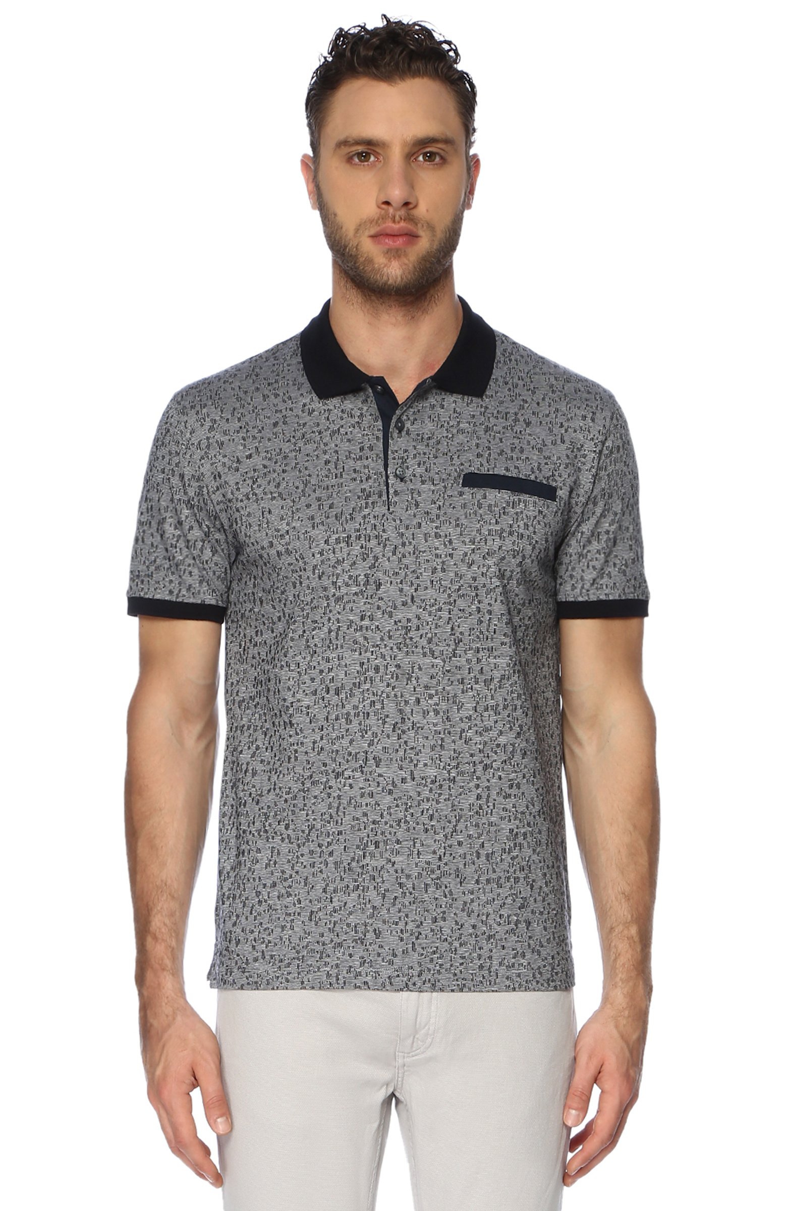 Jakarlı Lacivert Tshirt