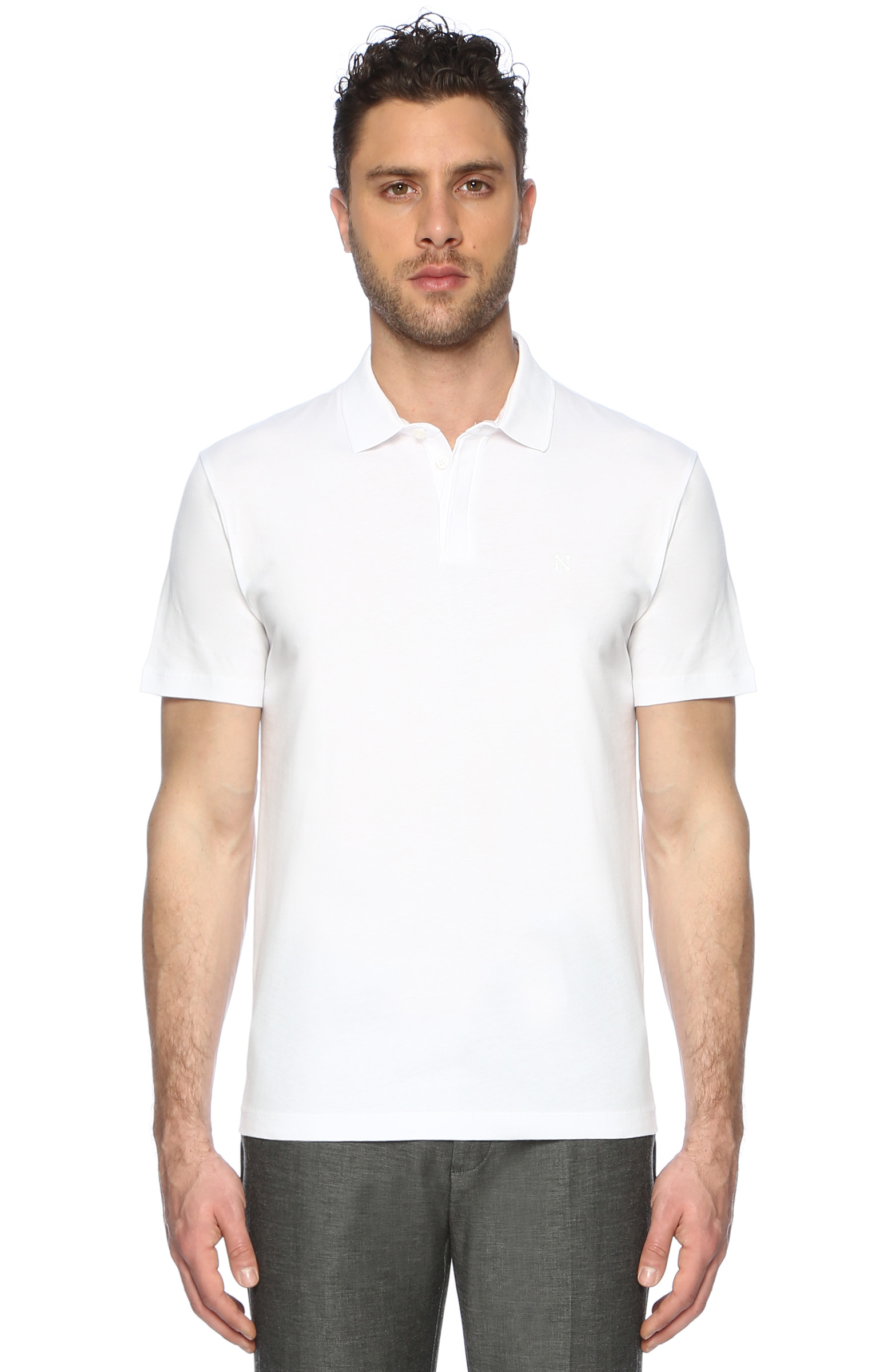 Polo Yaka Beyaz Tshirt