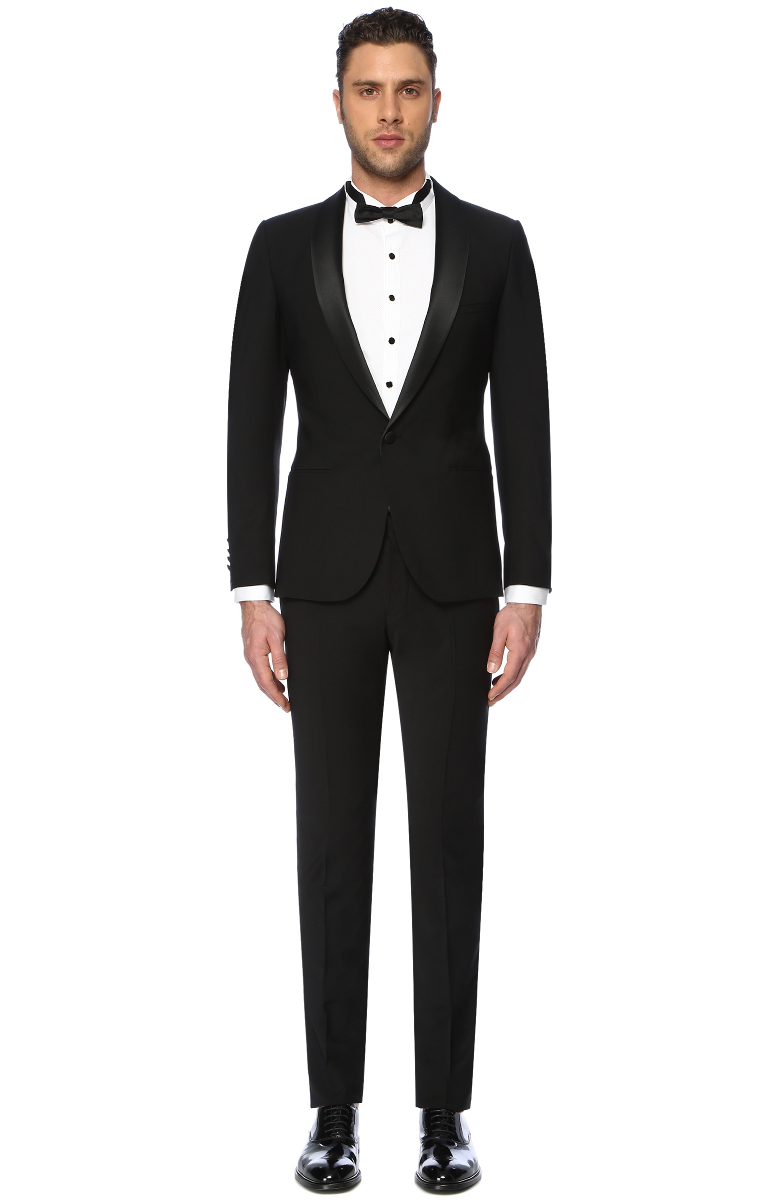 Drop 6 Slim Fit Siyah Şal Yaka Yün Smokin Drop 6 Slim Fit Siyah Şal Yaka Yün Smokin