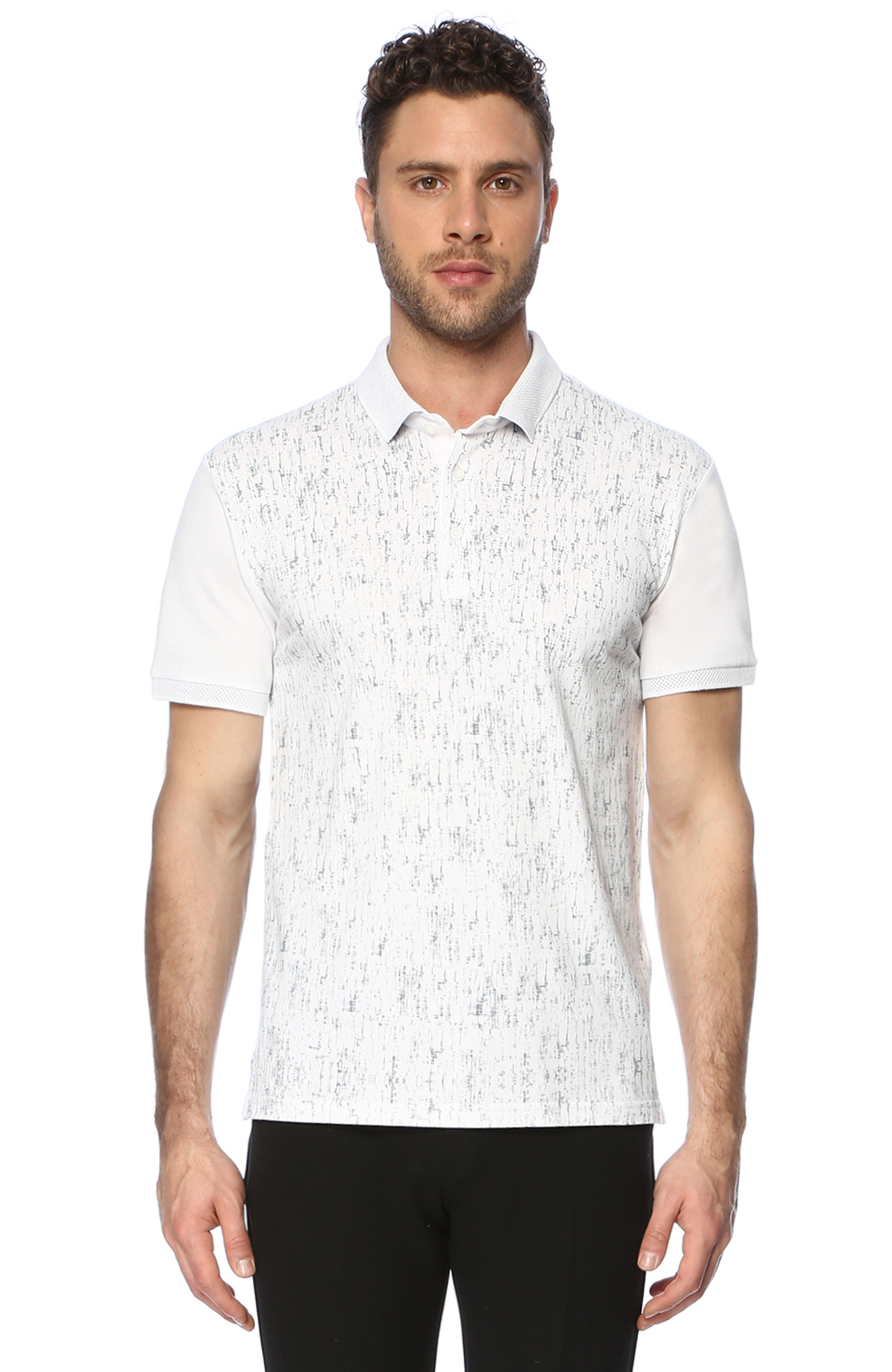 Polo Yaka Beyaz Mavi Tshirt Polo Yaka Beyaz Mavi Tshirt