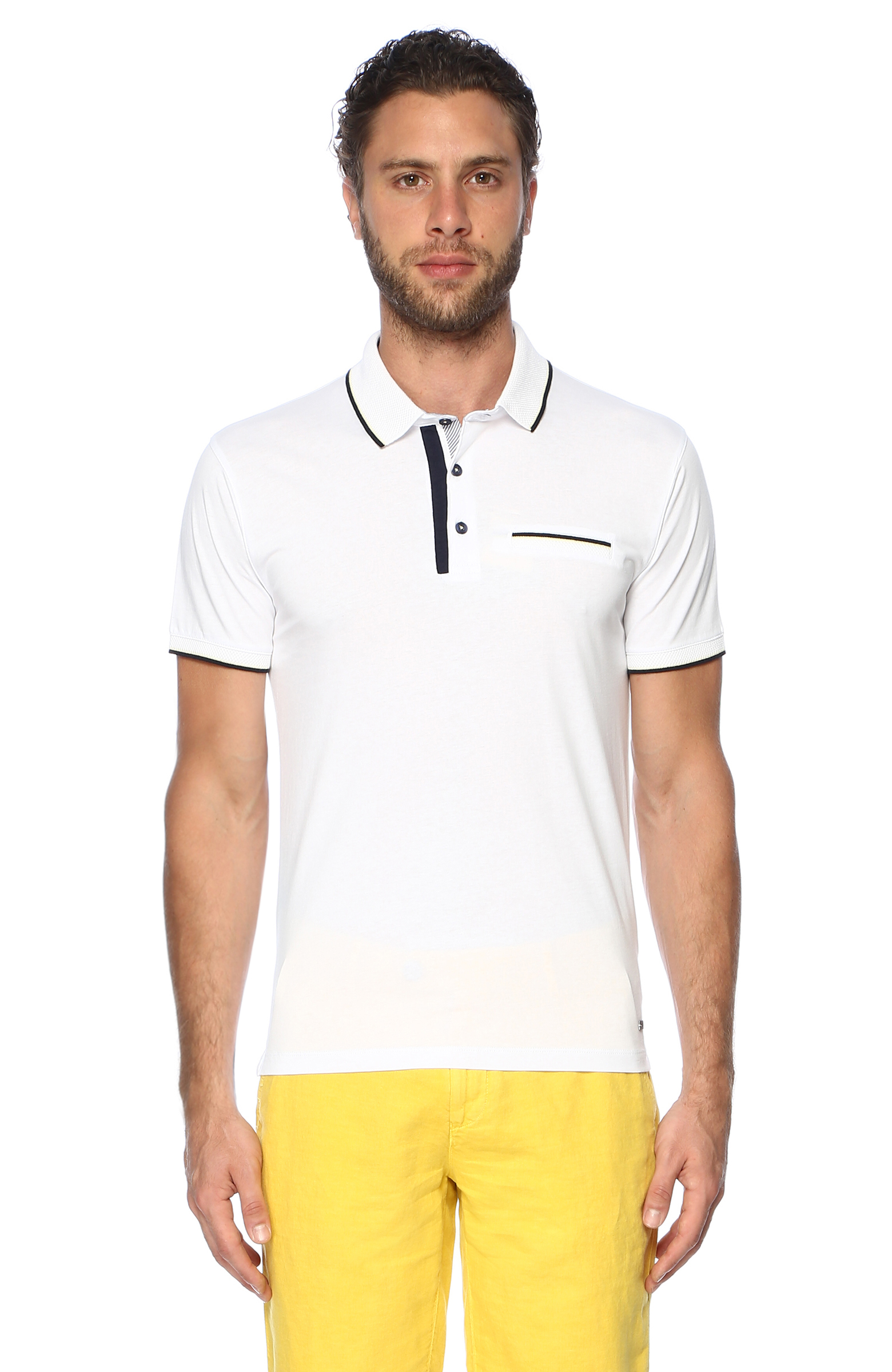 Polo Yaka Beyaz Tshirt