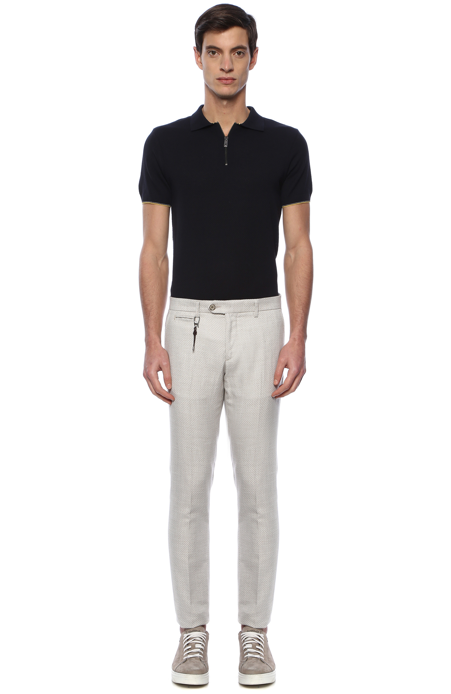 Jakarlı Bej Pantolon