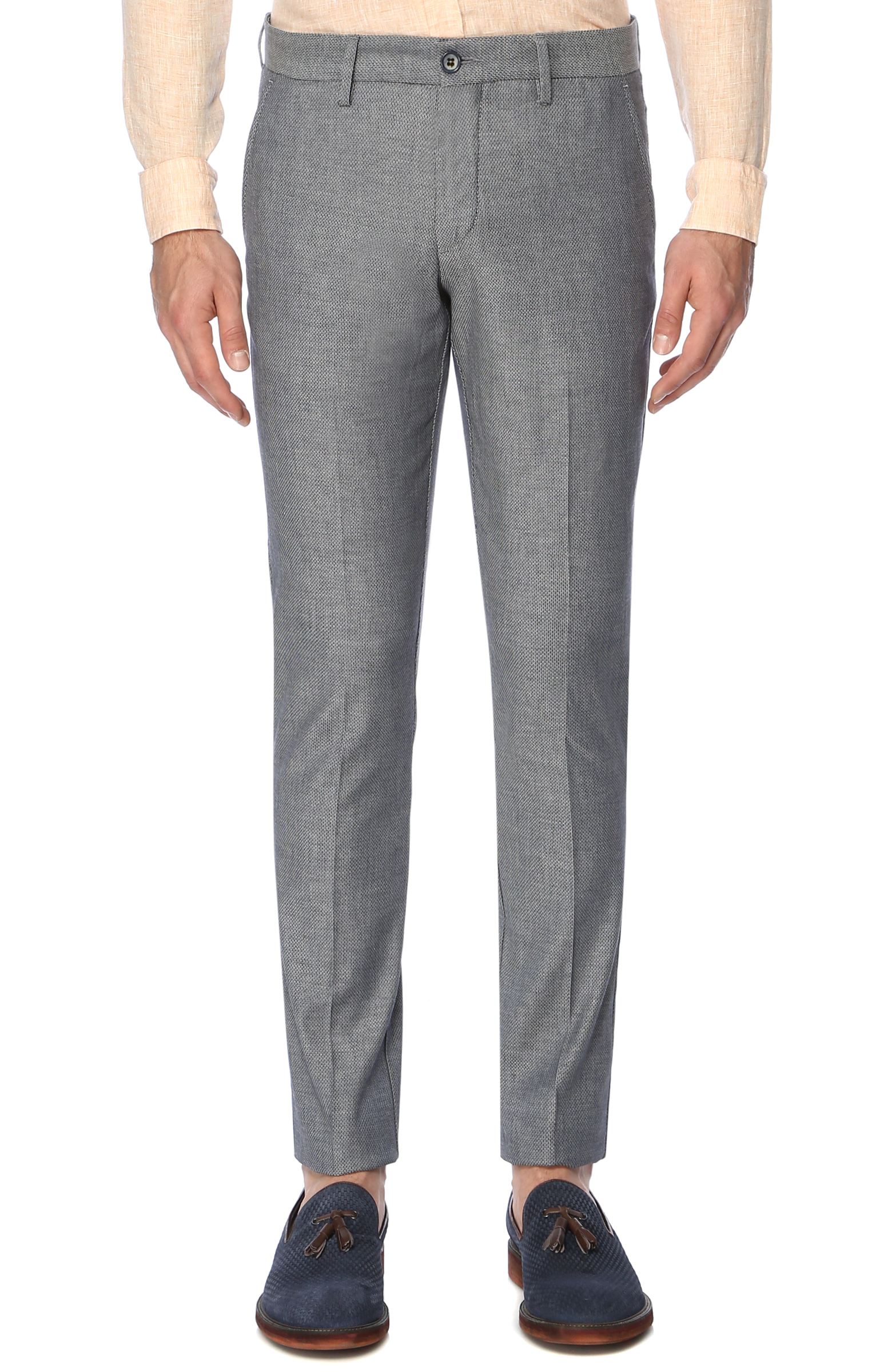 Jakarlı Lacivert-Beyaz Pantolon Jakarlı Lacivert-Beyaz Pantolon