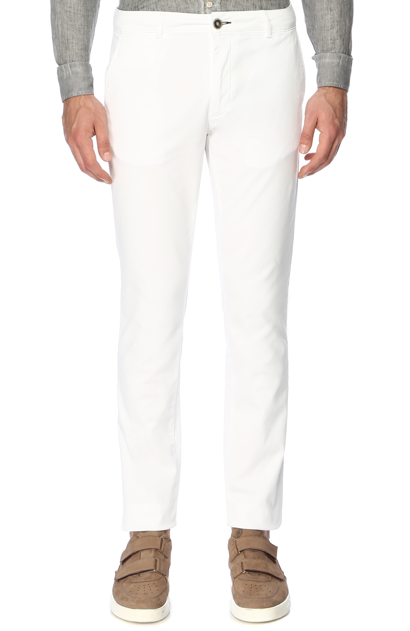 Diyagonal Desen Beyaz Casual Pantolon Diyagonal Desen Beyaz Casual Pantolon