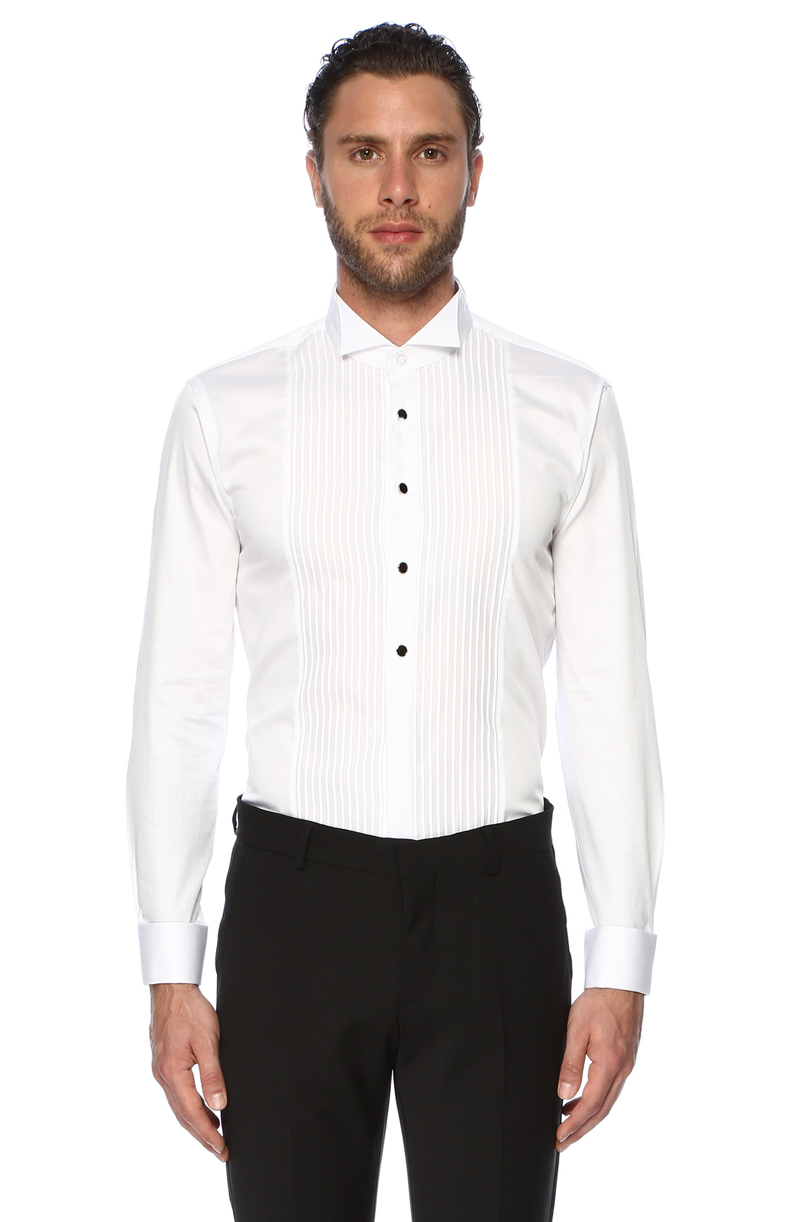 Slım Fit Beyaz Smokin Gömlek